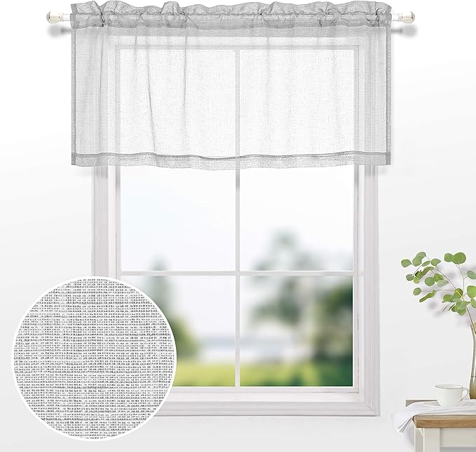 Amazon.com: KOUFALL Grey Valances 18 Inches Long for Living Room Pocket ...