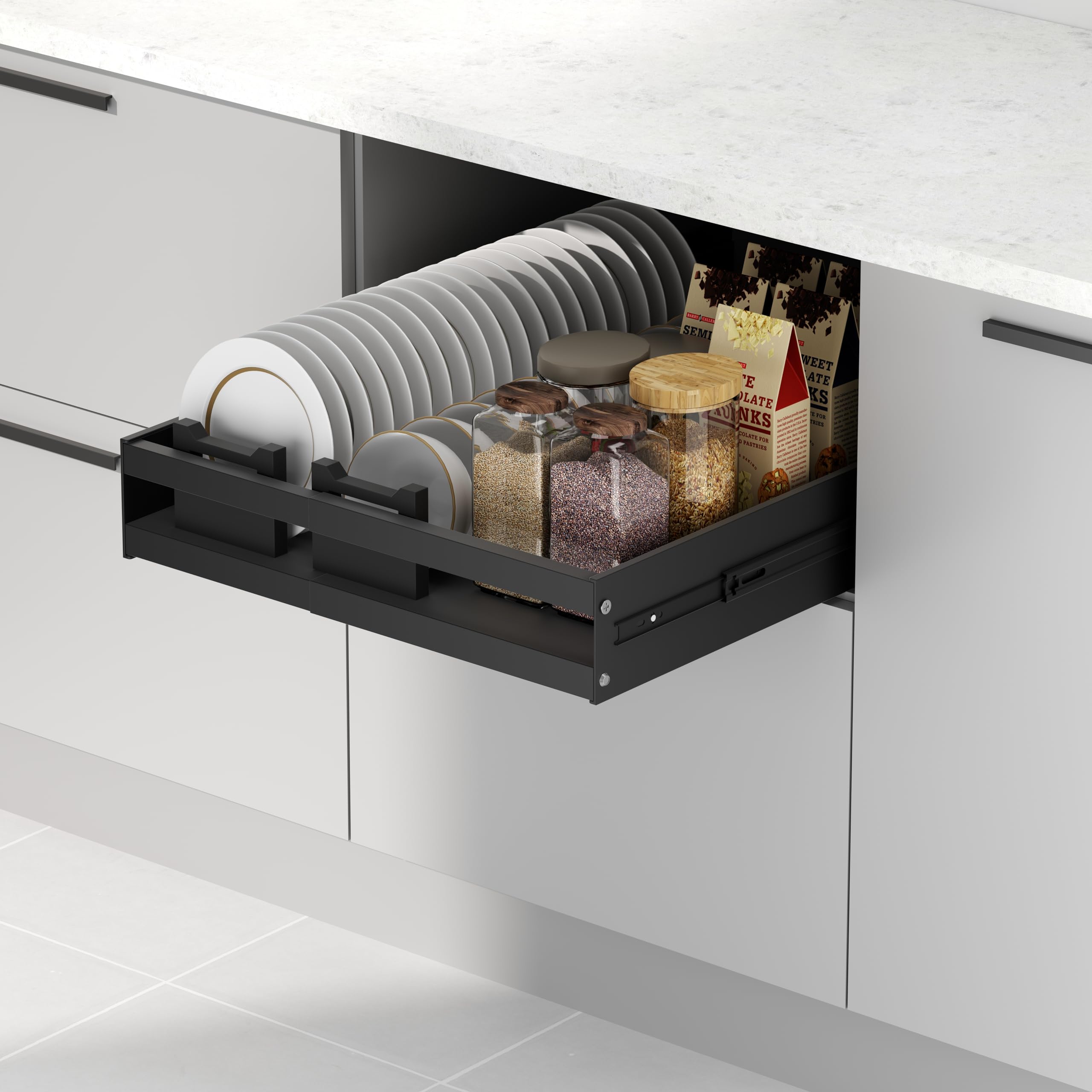 TWSOUL Telescopic Drawer Organiser, 35-52 cm Expandable Drawer, Sliding ...