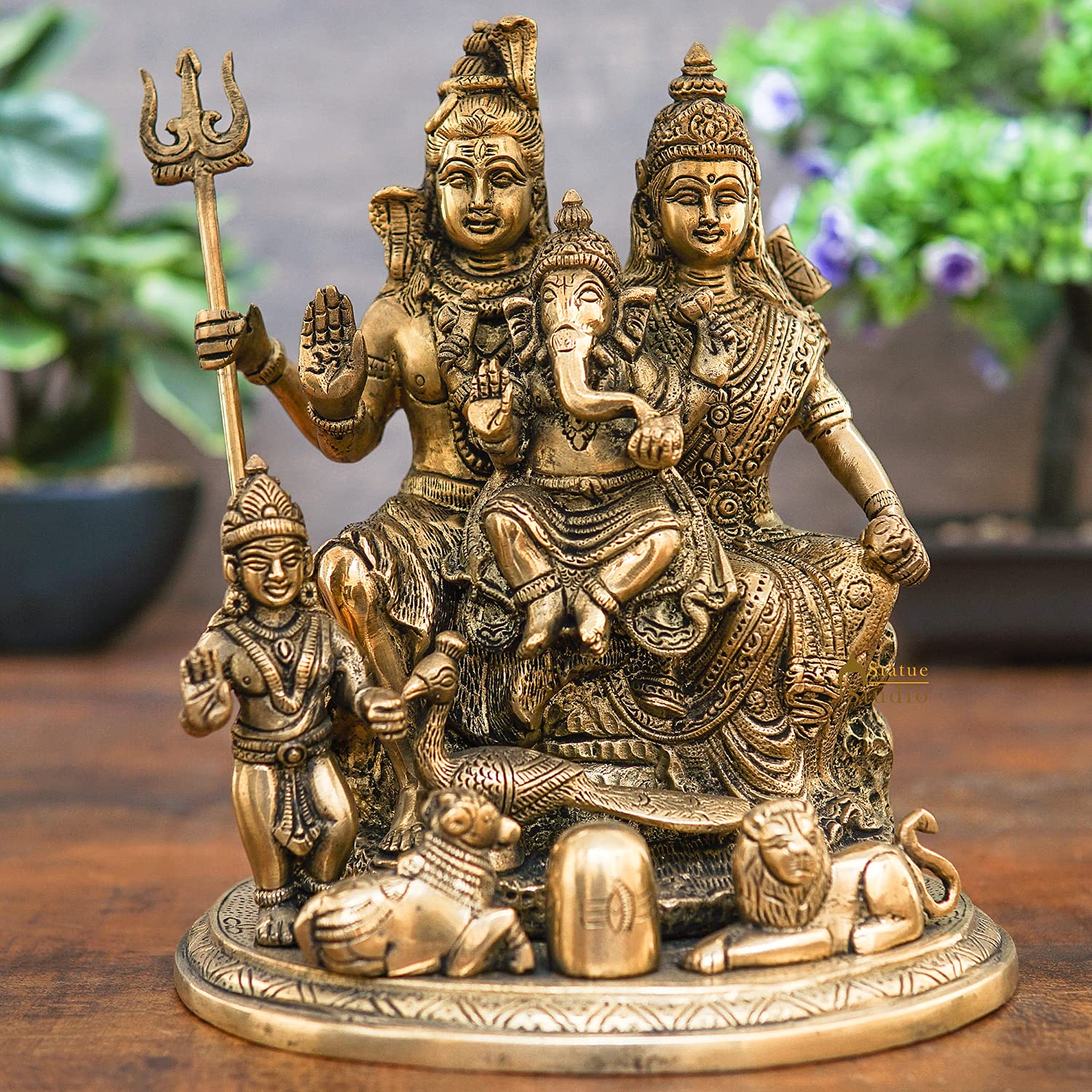 Buy StatueStudio Brass Shivparivar Idol Statue Lord Shiva Lord Ganesha ...