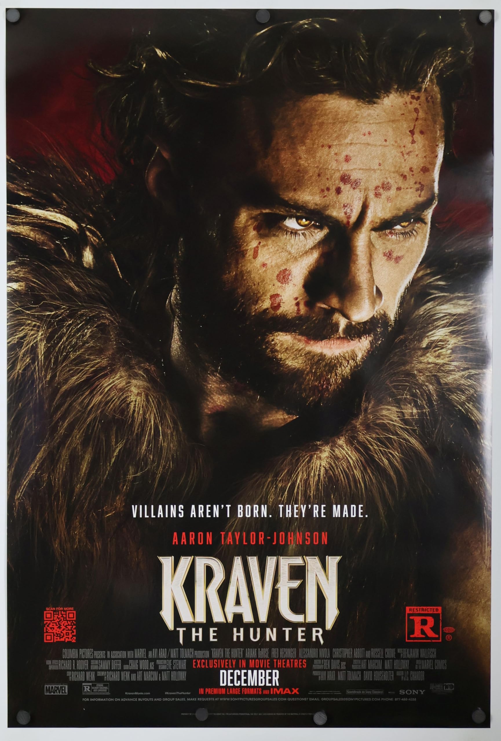Amazon.com: KRAVEN THE HUNTER MOVIE POSTER 2 Sided ORIGINAL 27x40 2024 ...