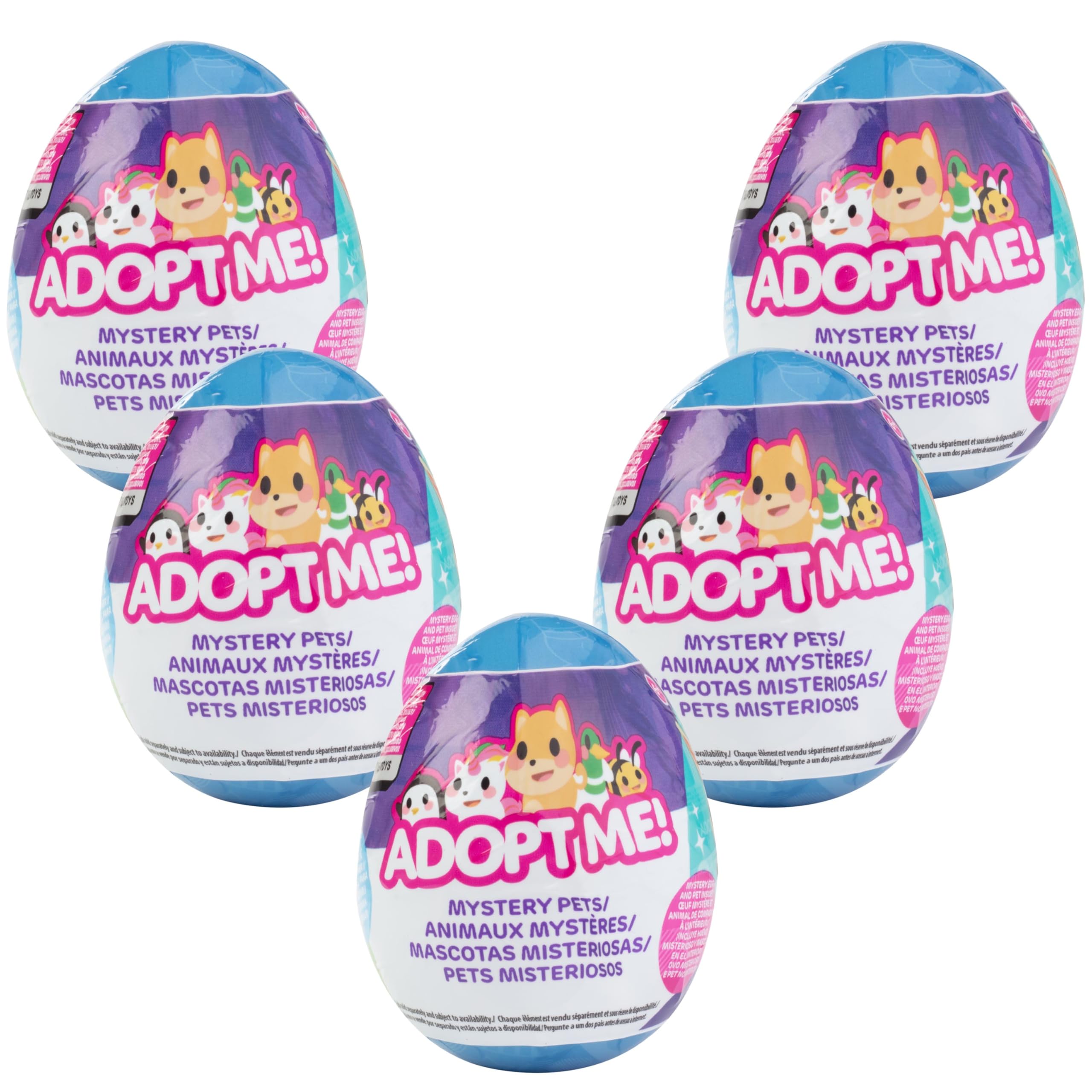 Adopt Me! Mystery Pets Blind Box Egg 5 Pack - Series 3 - Exclusive ...