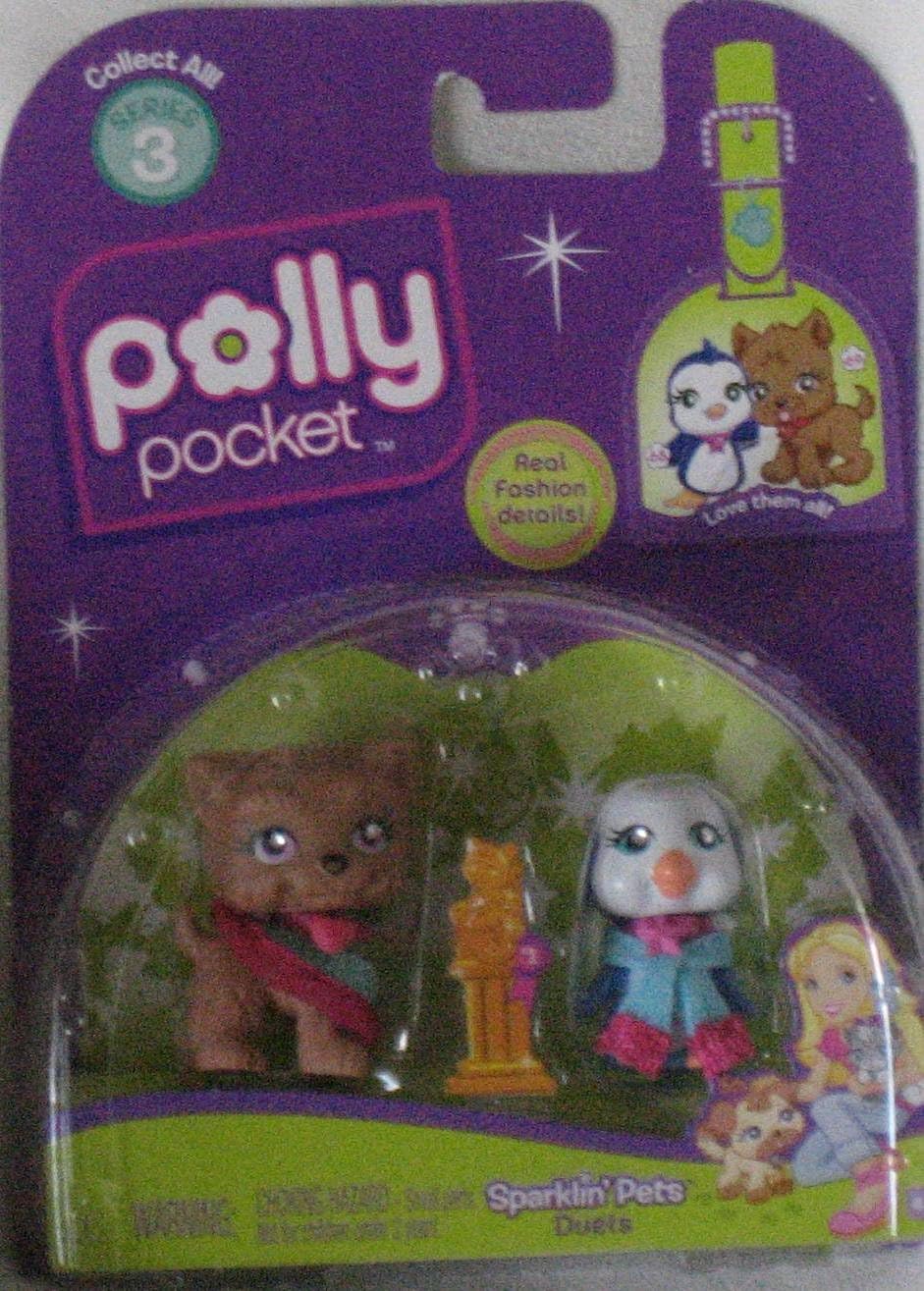 Amazon.com: Polly Pocket Sparklin Pets Duets Puppy and Penguin : Toys ...