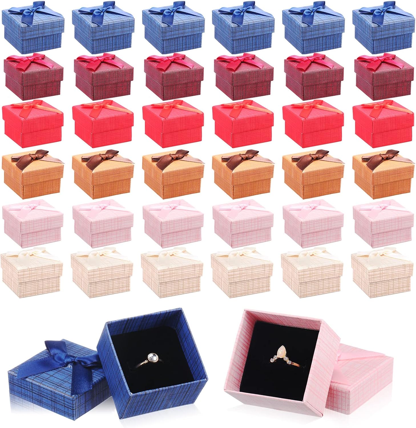 Amazon.com: Inbagi 36 Pcs Ring Boxes, 2 x 2 x 1.4 Inch Ring Gift Box ...