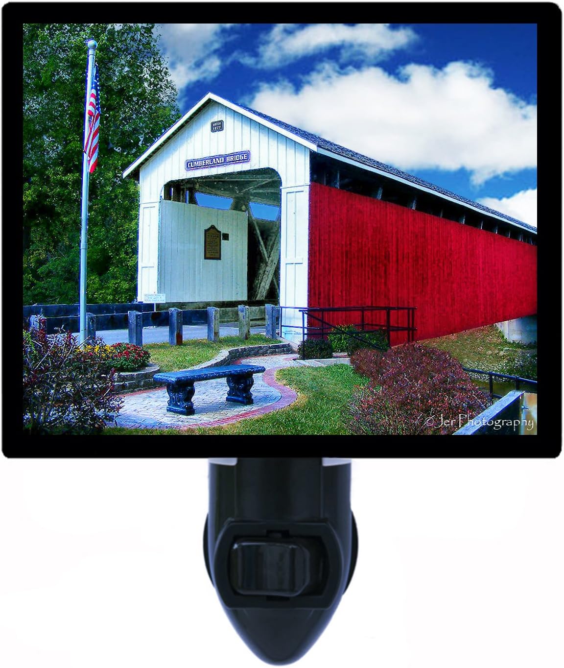 Covered Bridge Night Light, Cumberland Bridge, Landscape - Amazon.com