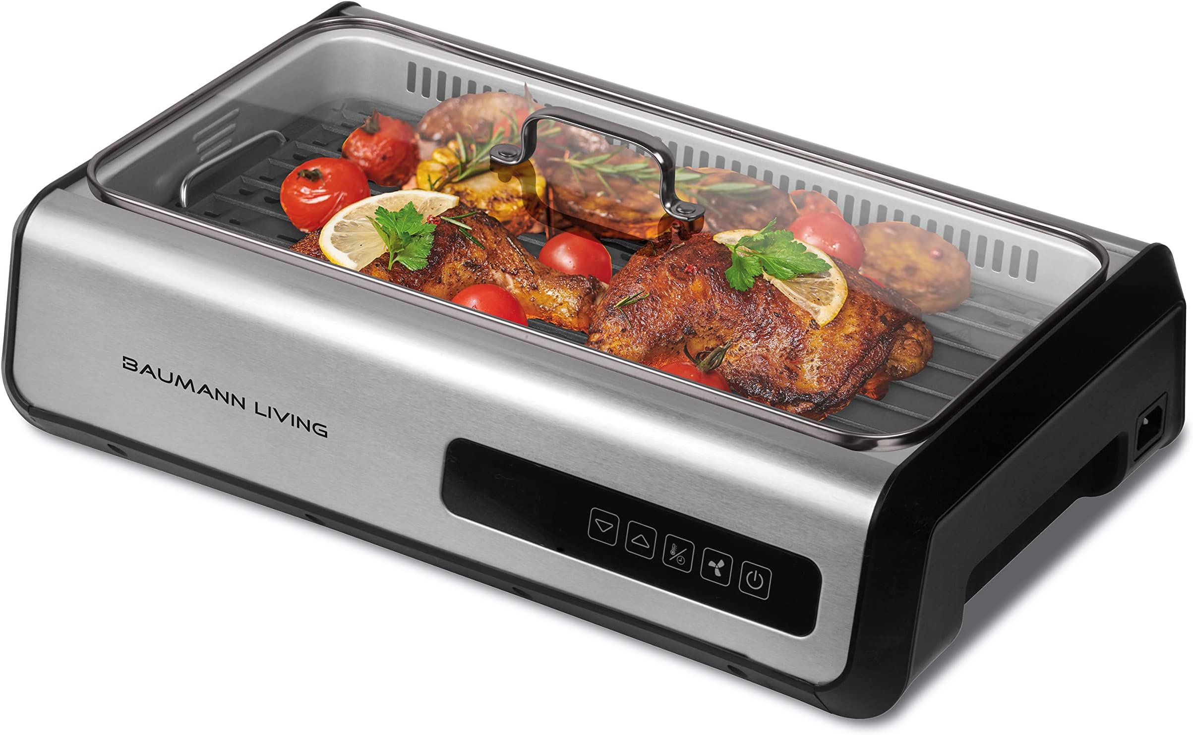 Amazon.com: Baumann Living Indoor Smokeless Grill 1500W with Smart LED ...