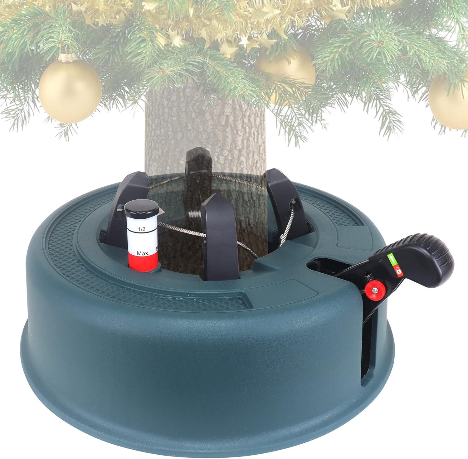 Top Treasures Christmas Tree Stand with Water Reservoir and Fast Clamp ...