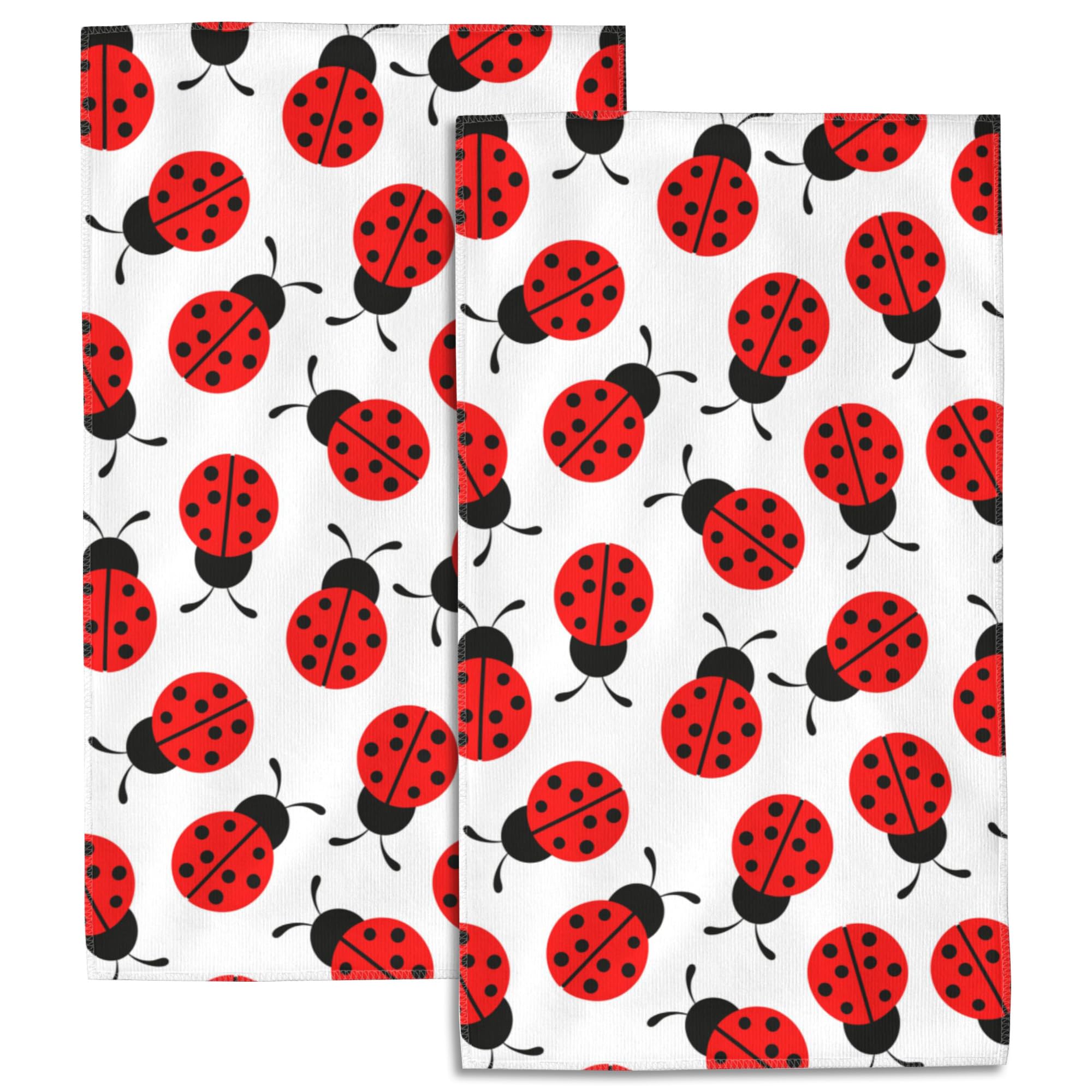 Amazon.com: SAYOUZ Cartoon Cute Red Ladybug 2 Pack Hand Towels for ...