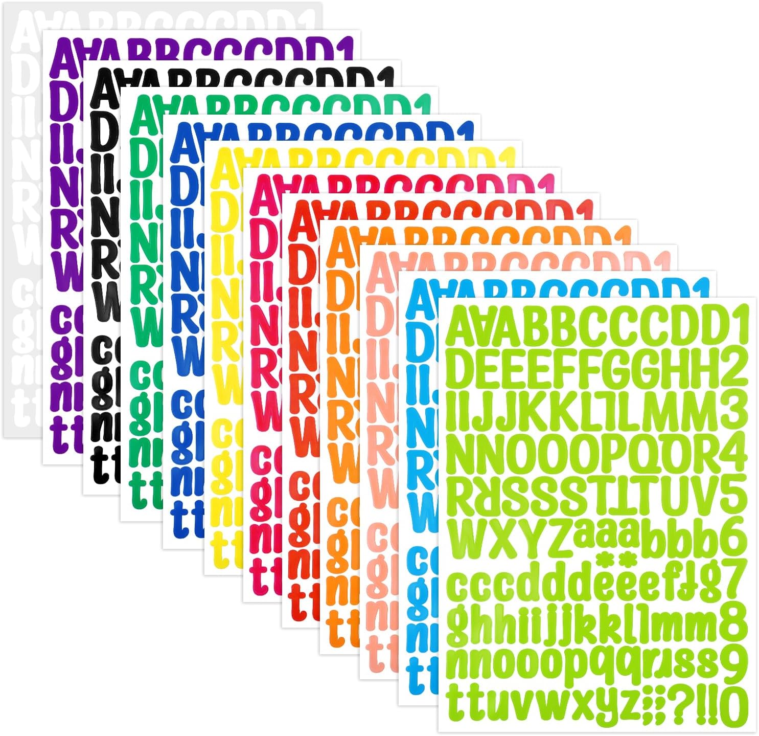 Amazon.com: LOKIPA 1512 Letter Stickers, 12 Sheets Alphabet Stickers ...
