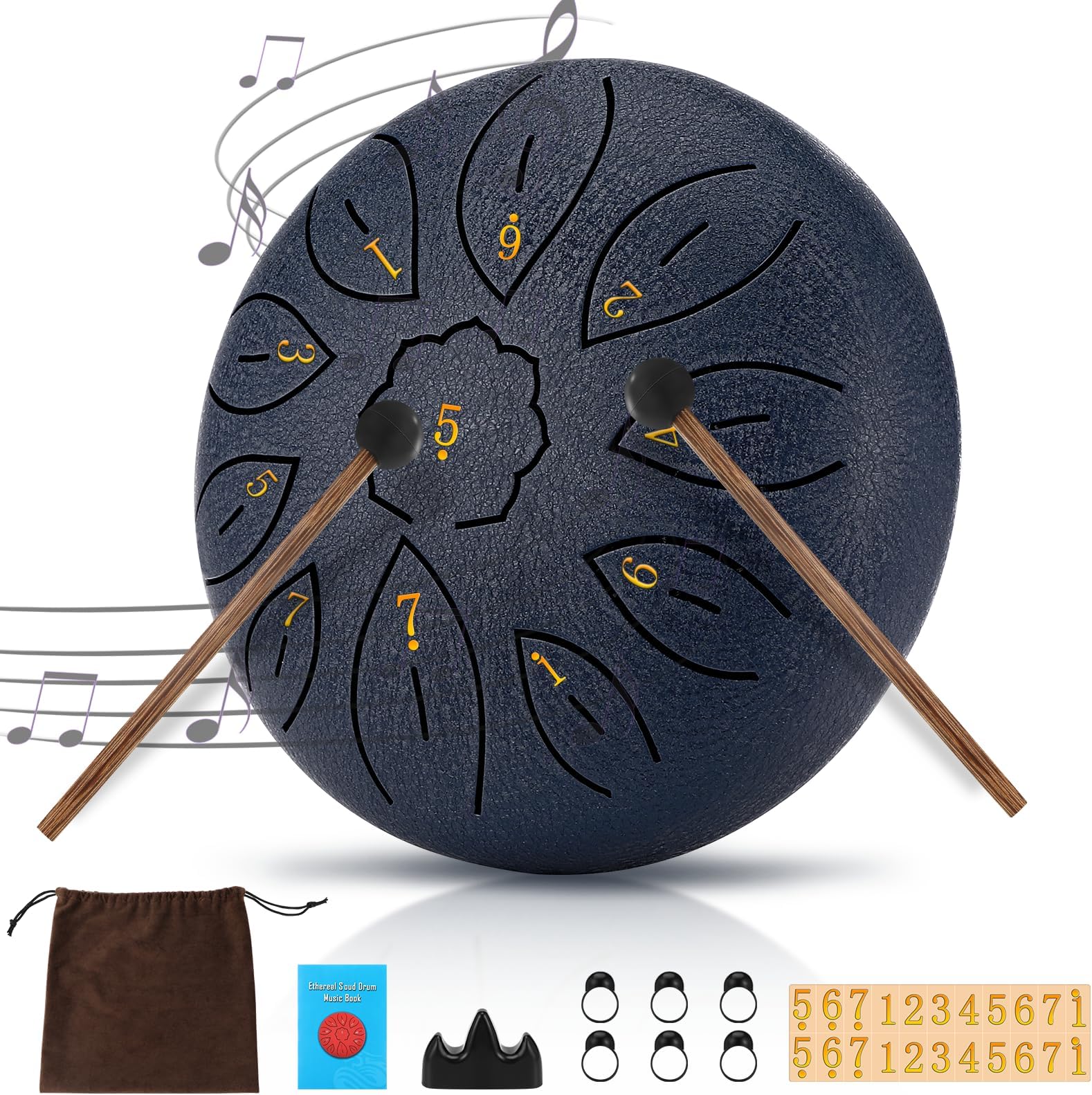 Steel Tongue Drum, 6 Pouces 11 Tons Tambour Handpan, Percussion Steel ...
