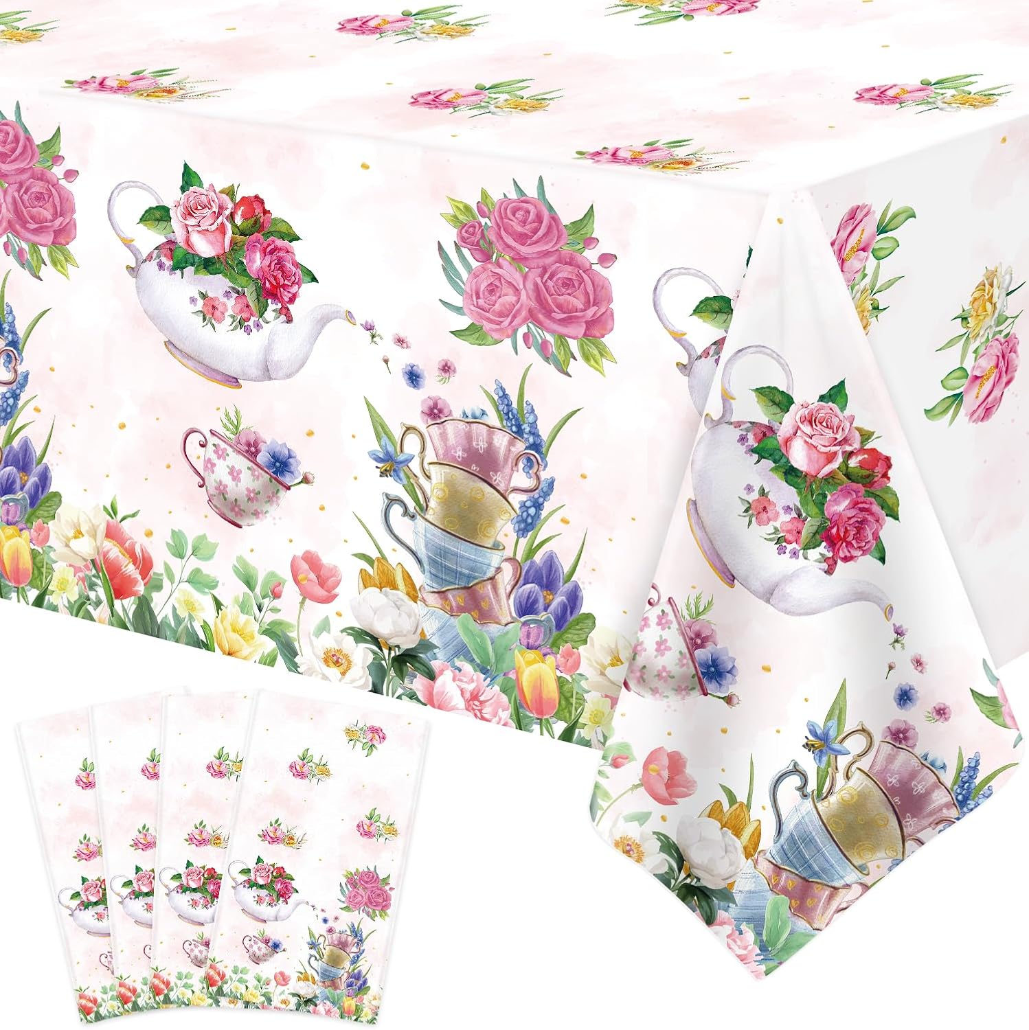 Amazon.com: Inspireyee 4 Pack Tea Party Decoration Floral Tea ...