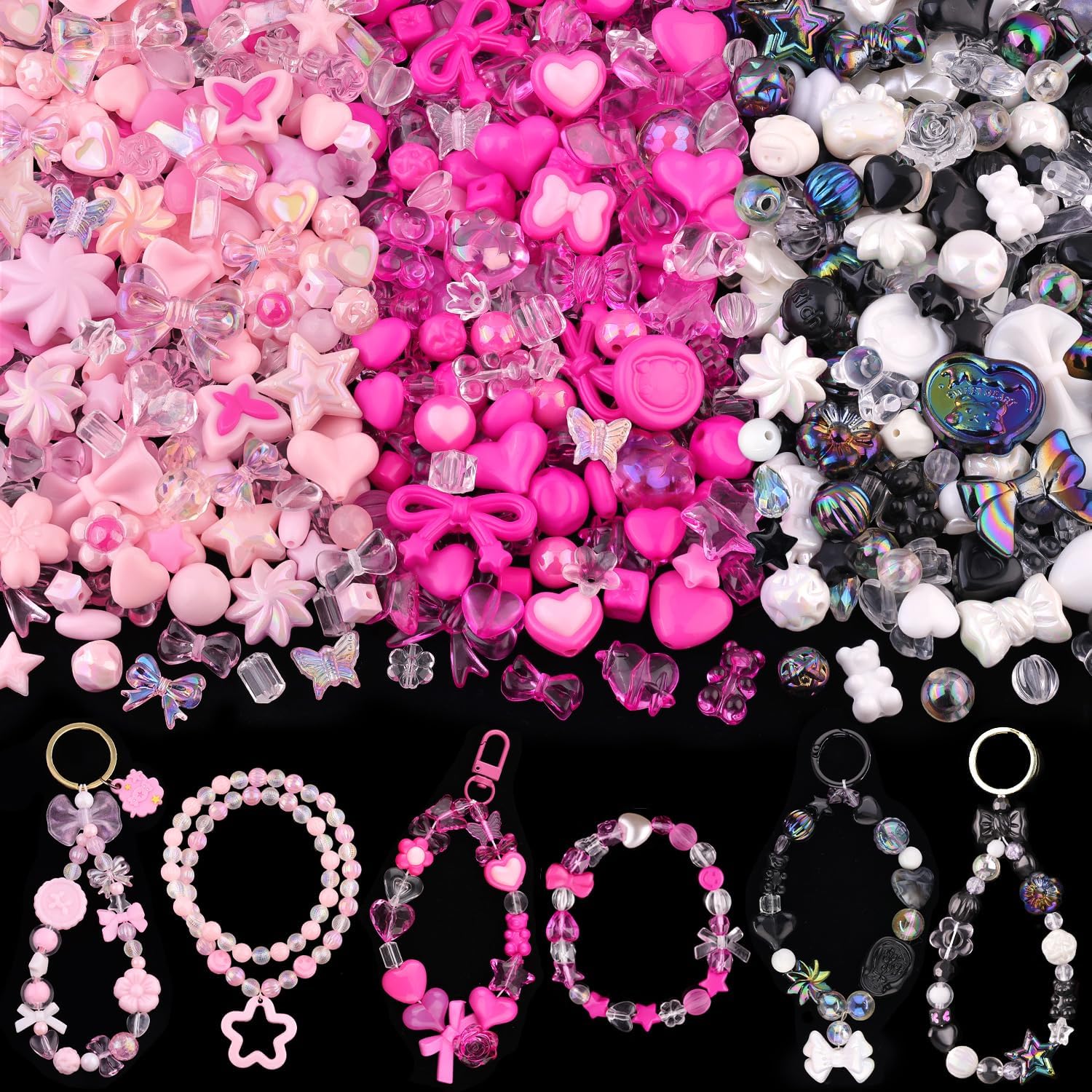 Amazon.com: 180-240PCS TINKRSTUFF Assorted Acrylic Beads 3 Mixed Series ...