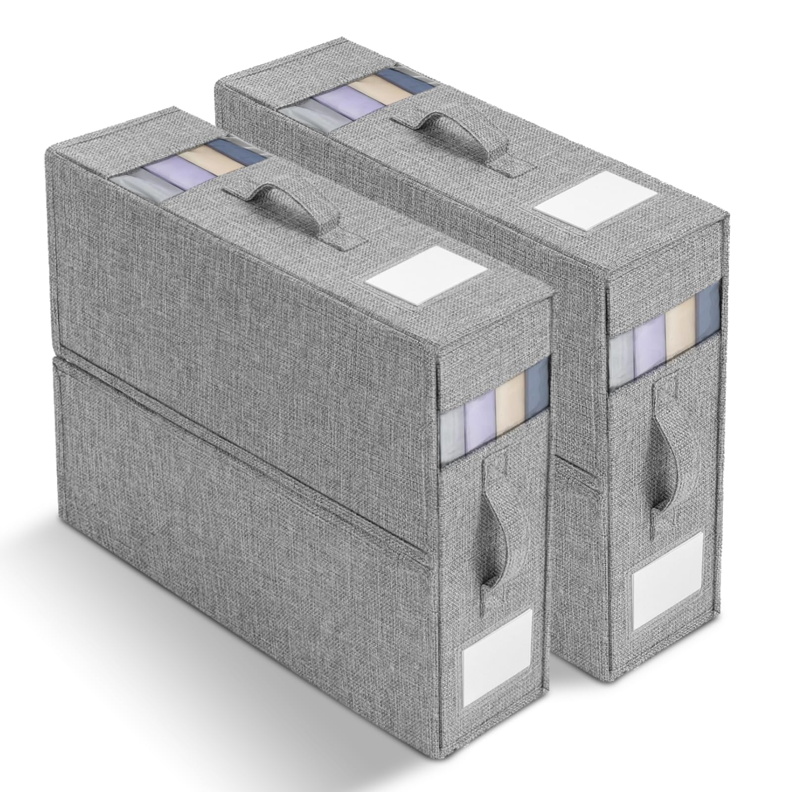 Altueey 2 Pack Bed Sheet Organiser Folder Box, Linen Bedding Organiser ...