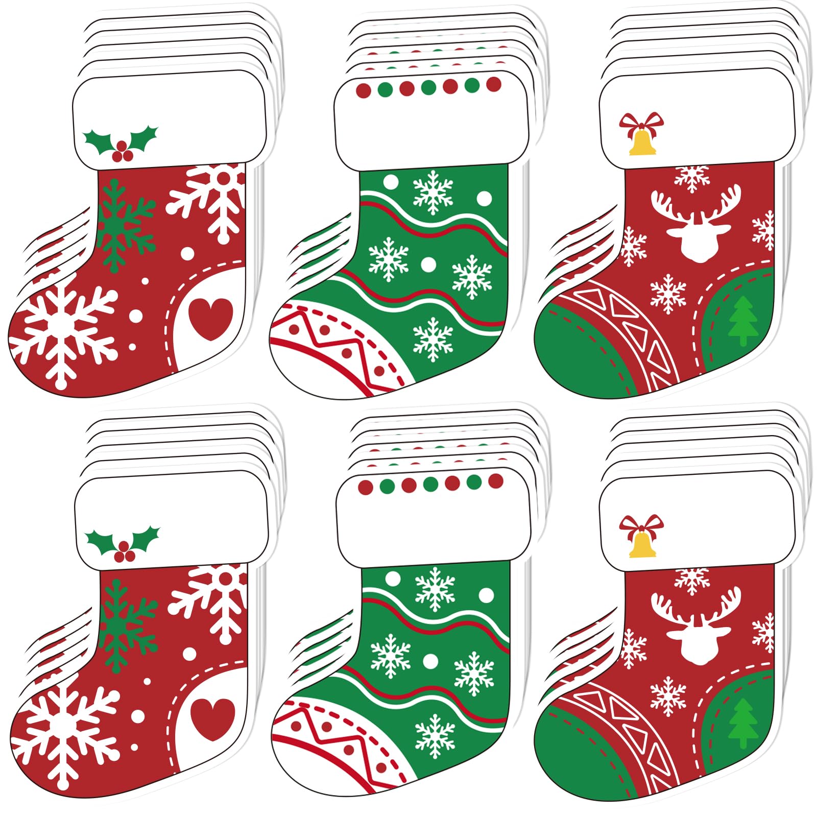 Amazon.com: Vuzvuv 60Pcs Colorful Christmas Stocking Paper Cutouts with ...