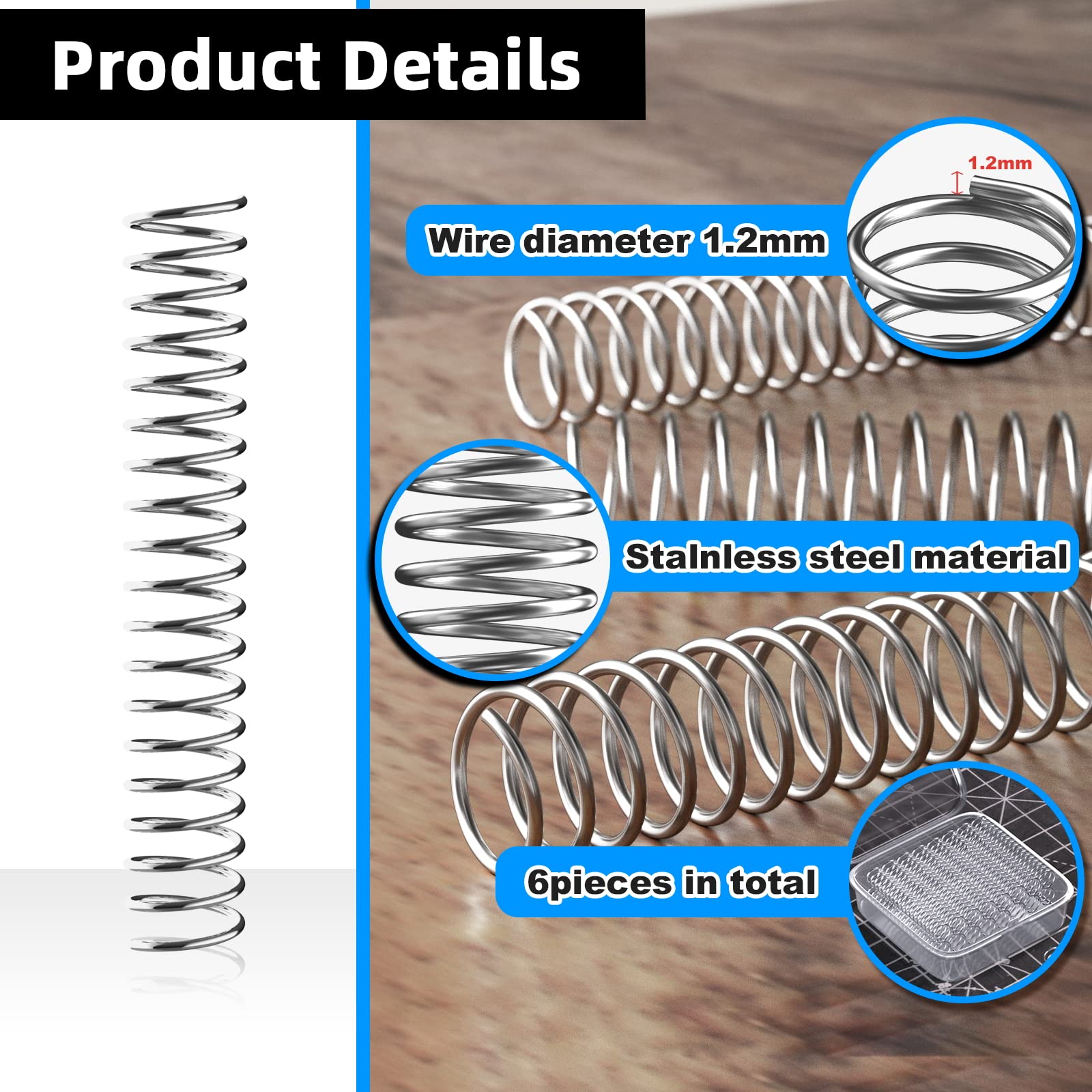 Snapklik.com : Compression Springs Assortment, Stainless Steel Springs ...