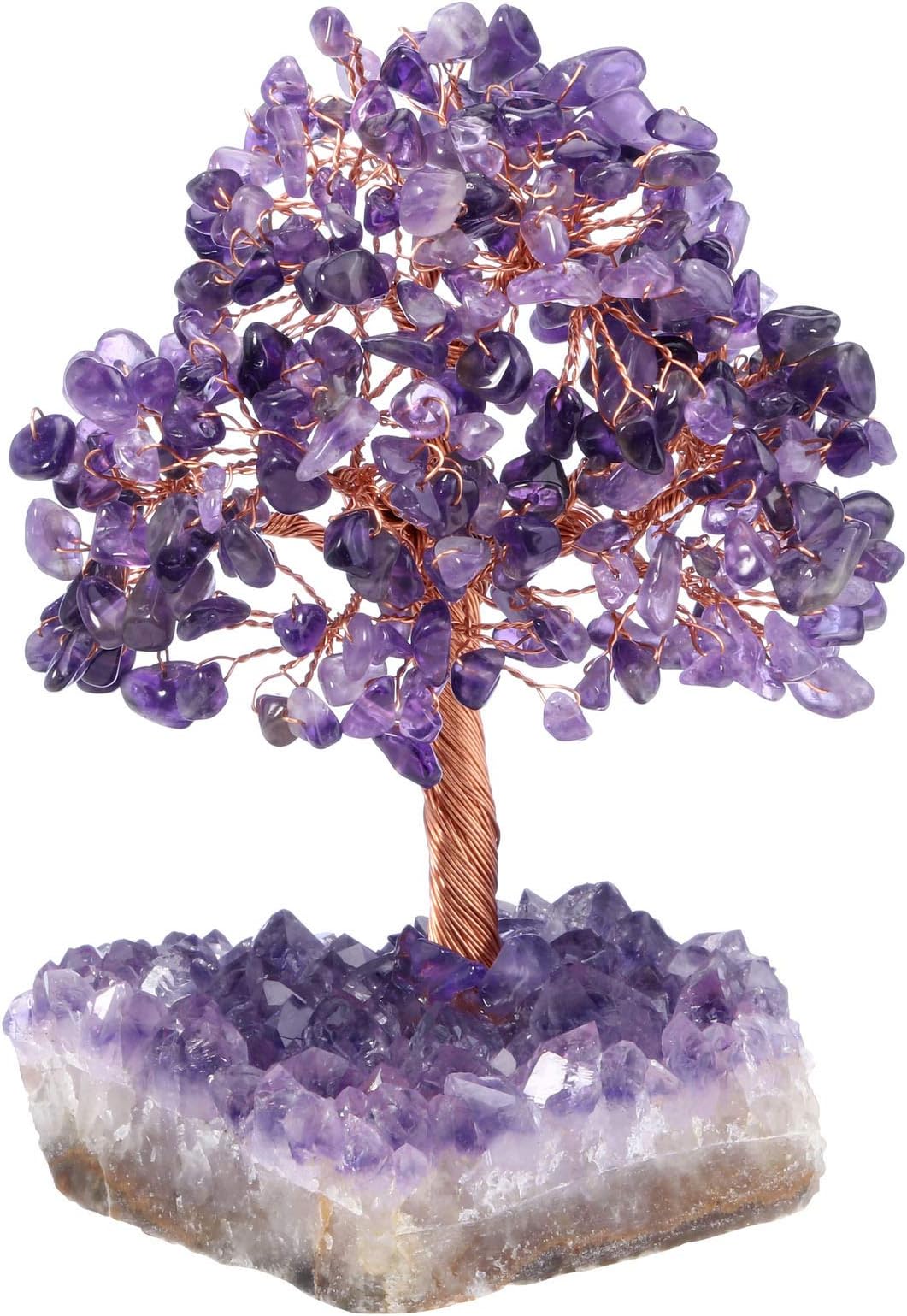 Amazon.com: QINJIEJIE Bundle of Amethyst Crystal Tree and Owl Decor ...