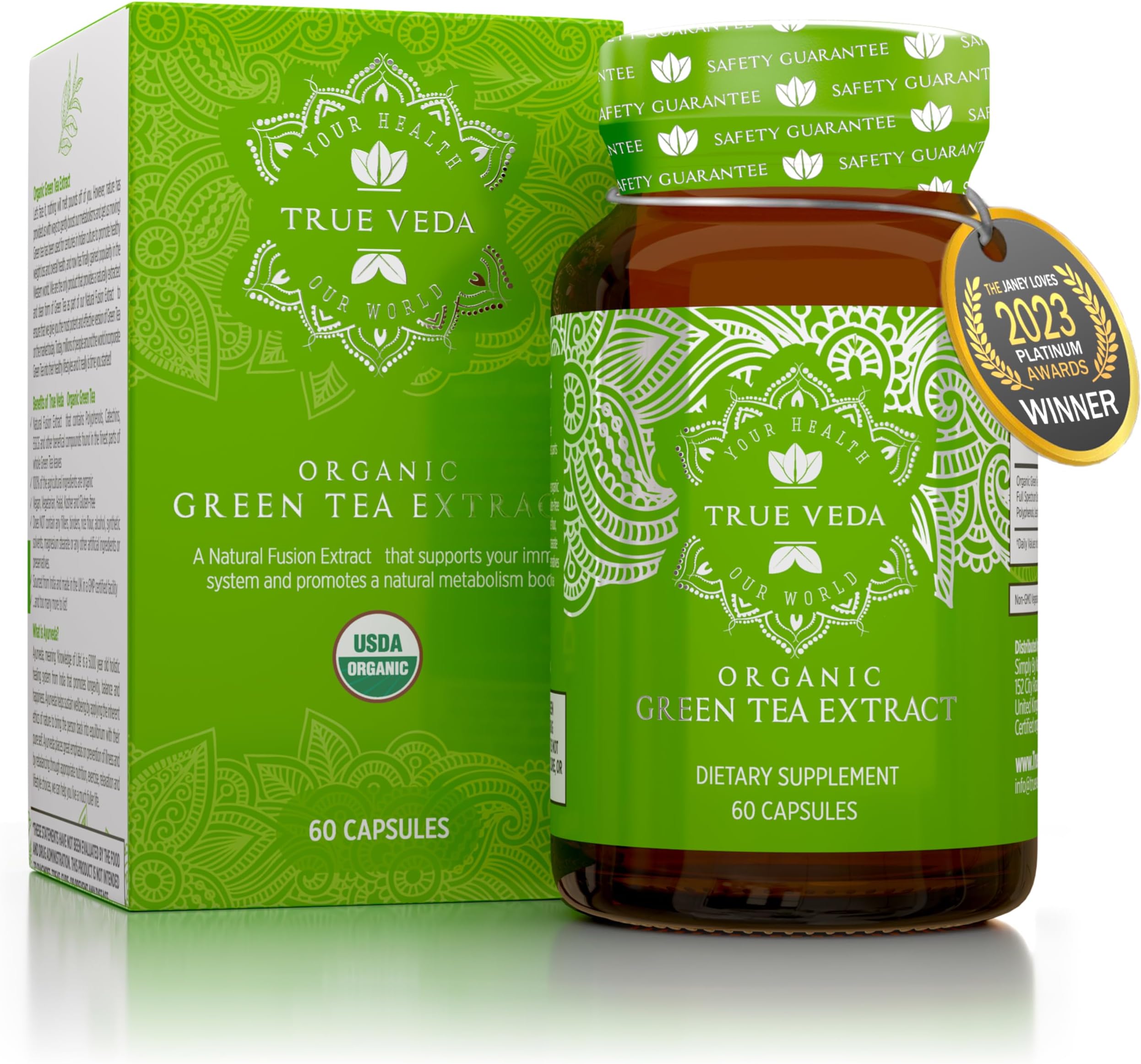Amazon.com: Organic Green Tea Extract Capsules – USDA Organic Certified ...