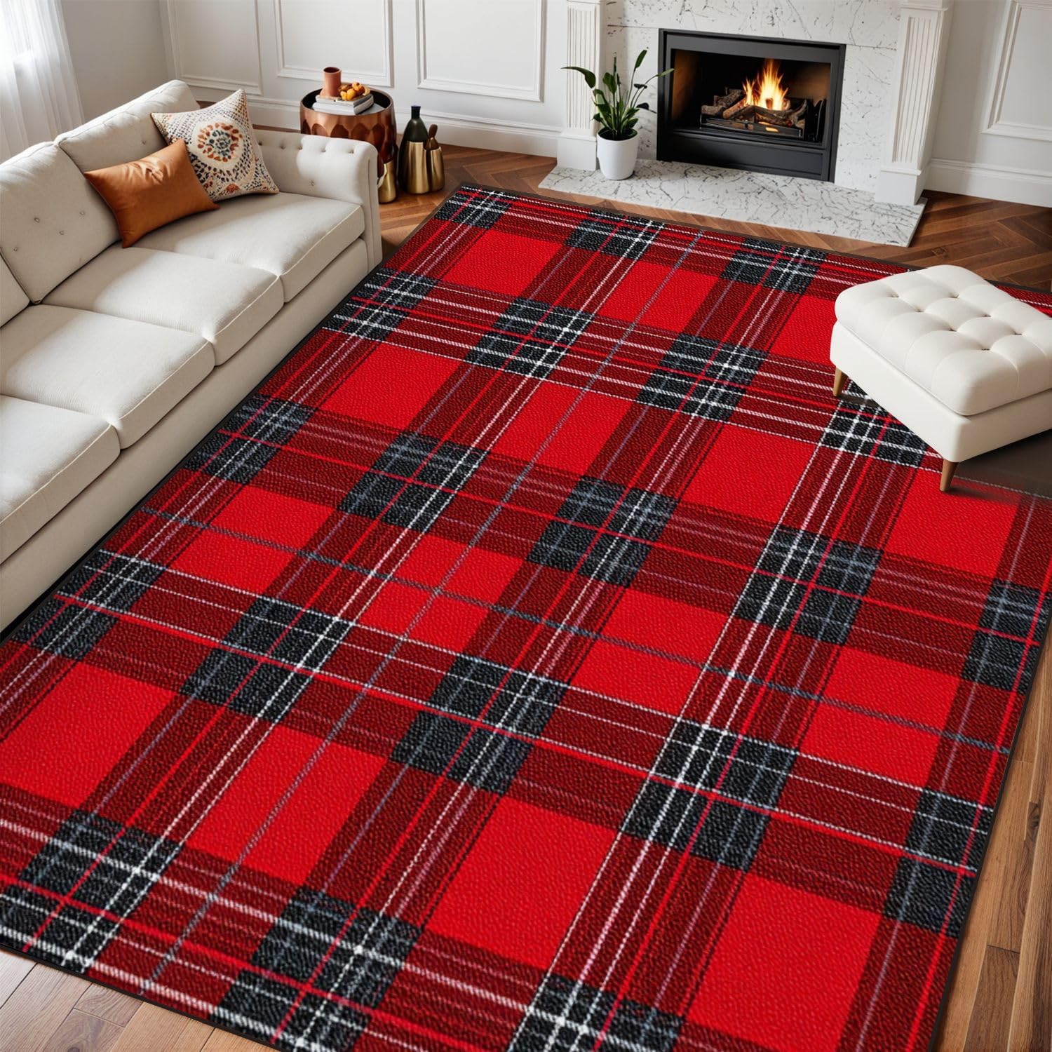 Plaid Area Rug 9x12