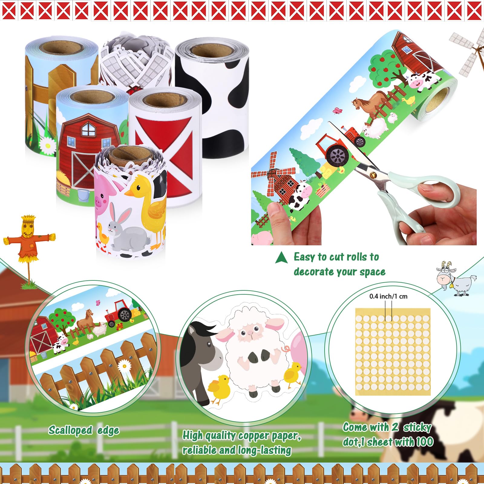 Animal Print Border For Bulletin Board 32.8Ft Farm Animal | Barnyard ...