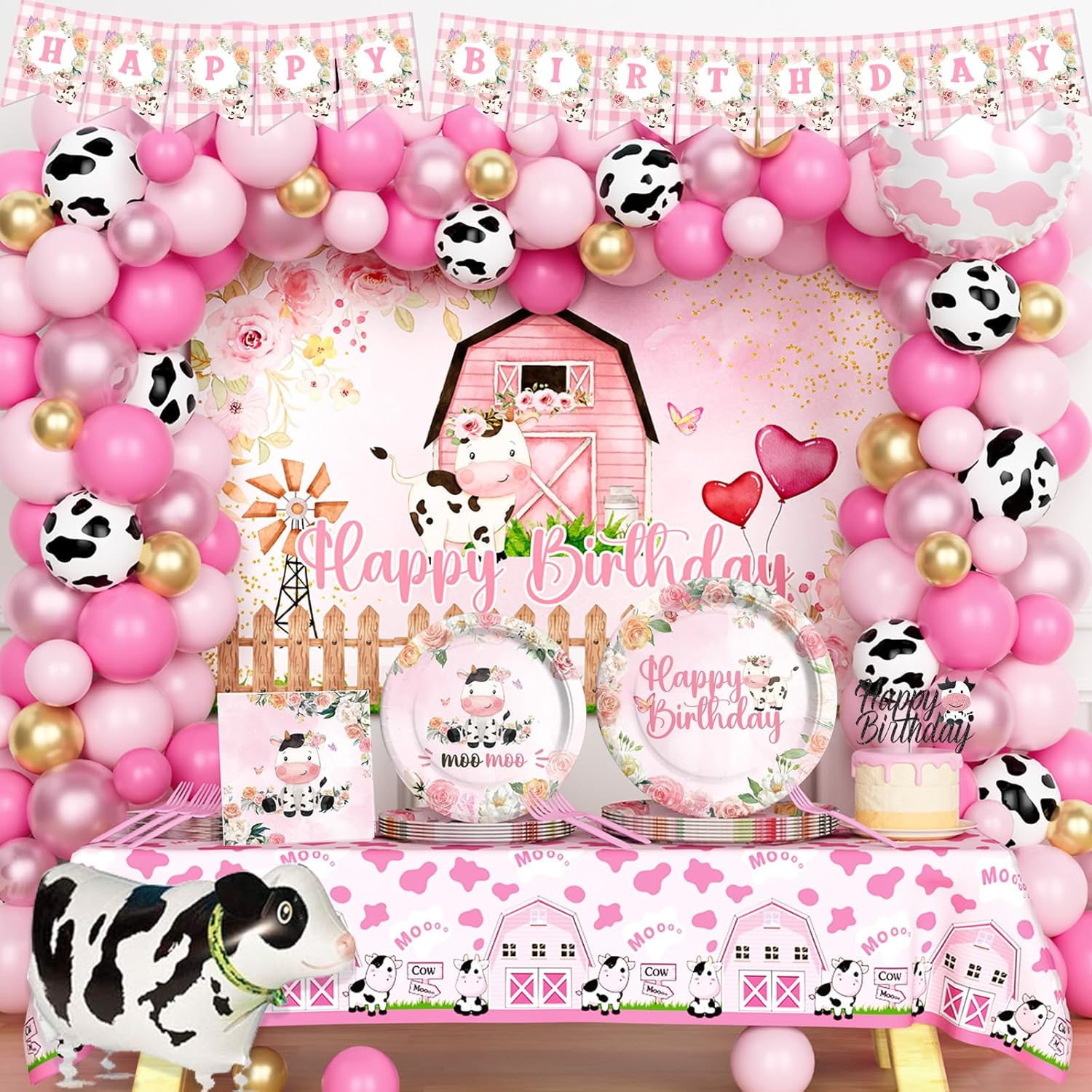 Amazon.com: Hombae Cow Party Decorations, Cow Themed Birthday Party ...
