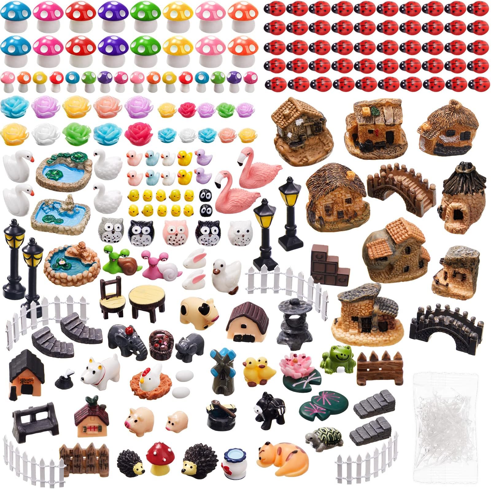 Amazon.com: JKanruh 101 Pieces Miniature Animals,Fairy Garden ...