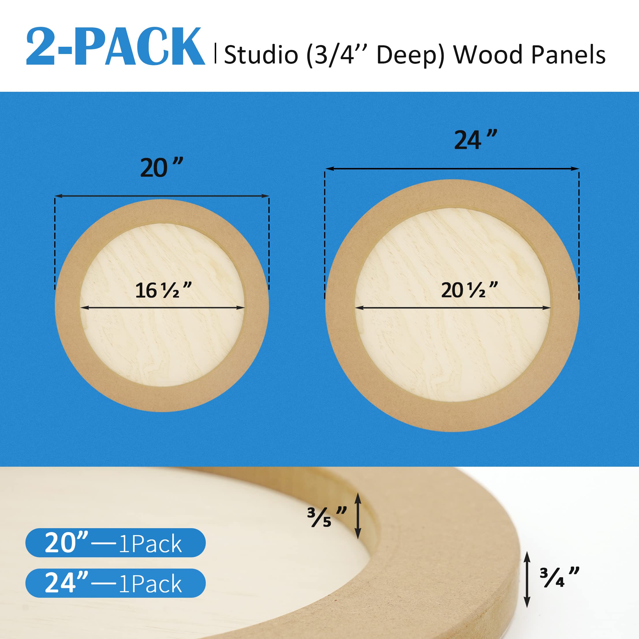 Snapklik.com : Falling In Art Unfinished Round Birch Wood Panels Kit ...