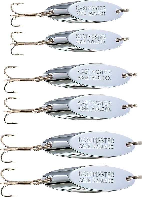 Amazon.com : Acme Kastmaster Chrome 6 Pack Kit. 1 oz, 3/4 oz and 1/2 oz ...