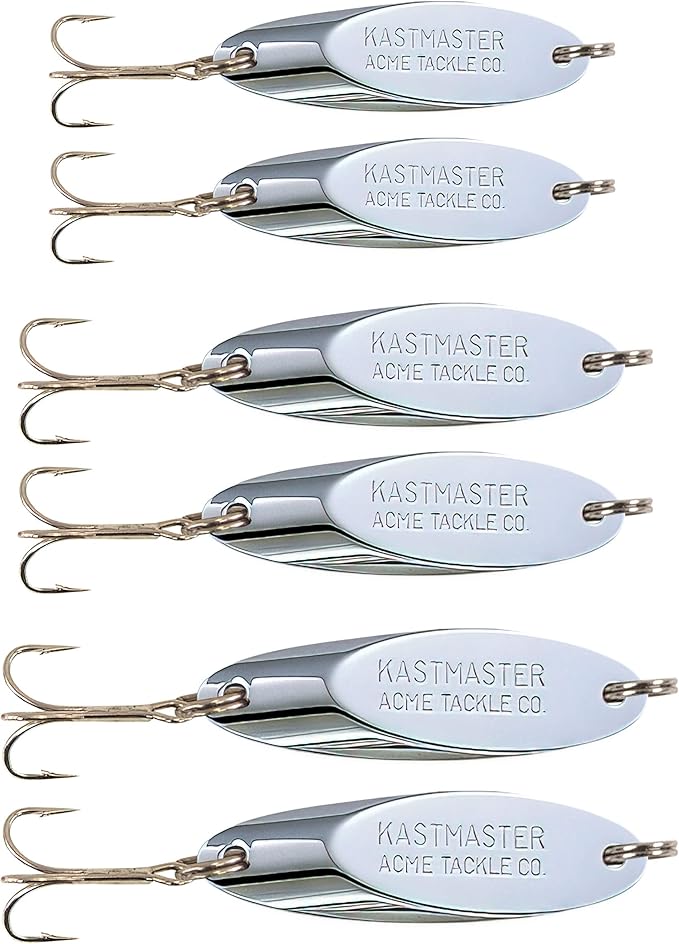 Amazon.com : Acme Kastmaster Chrome 6 Pack Kit. 1 oz, 3/4 oz and 1/2 oz ...