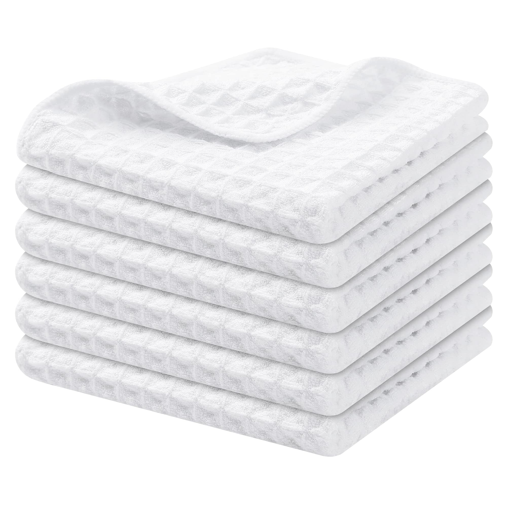 Amazon.com: Homaxy Premium Microfiber Waffle Weave Kitchen Dish Cloths ...