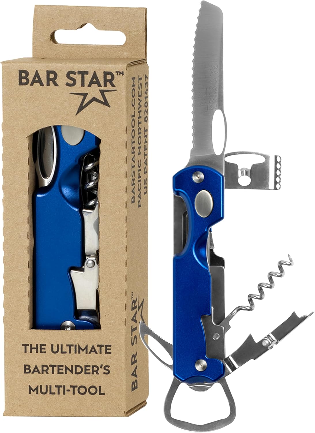 Amazon.com: Bar Star Bartender's All-in-One Bar Tool Set: Corkscrew ...