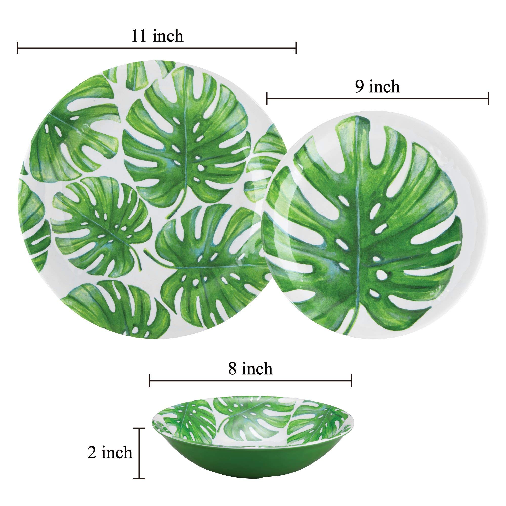 Snapklik.com : UPware 12-Piece Melamine Dinnerware Set, Includes Dinner ...