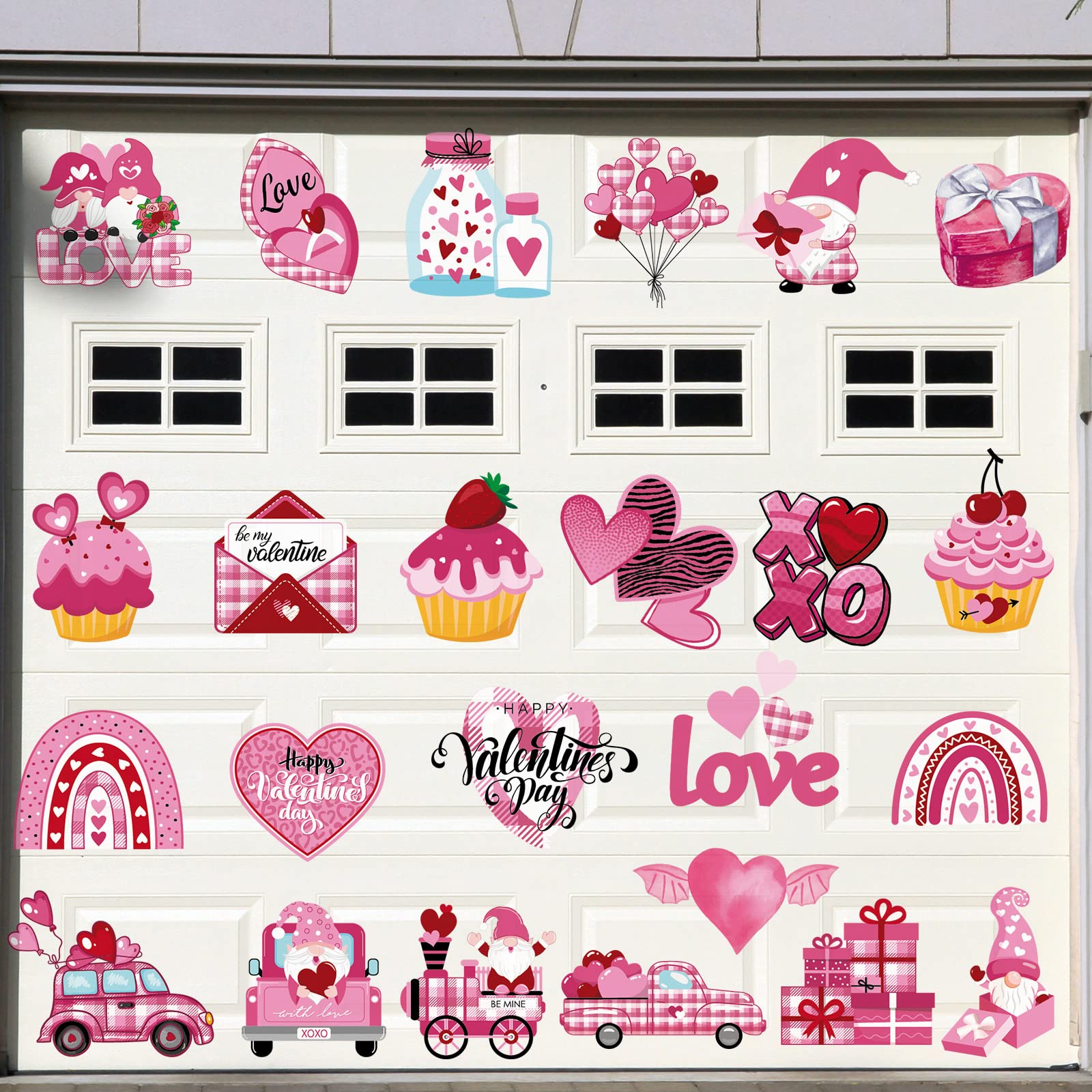 Snapklik.com : Kingdder 24-Piece Valentines Garage Door & Refrigerator ...