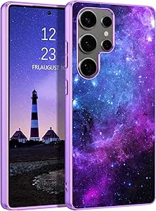 Amazon.com: GUAGUA for Samsung Galaxy S25 Ultra Case Glow in Dark Cute Space Nebula Pattern ...