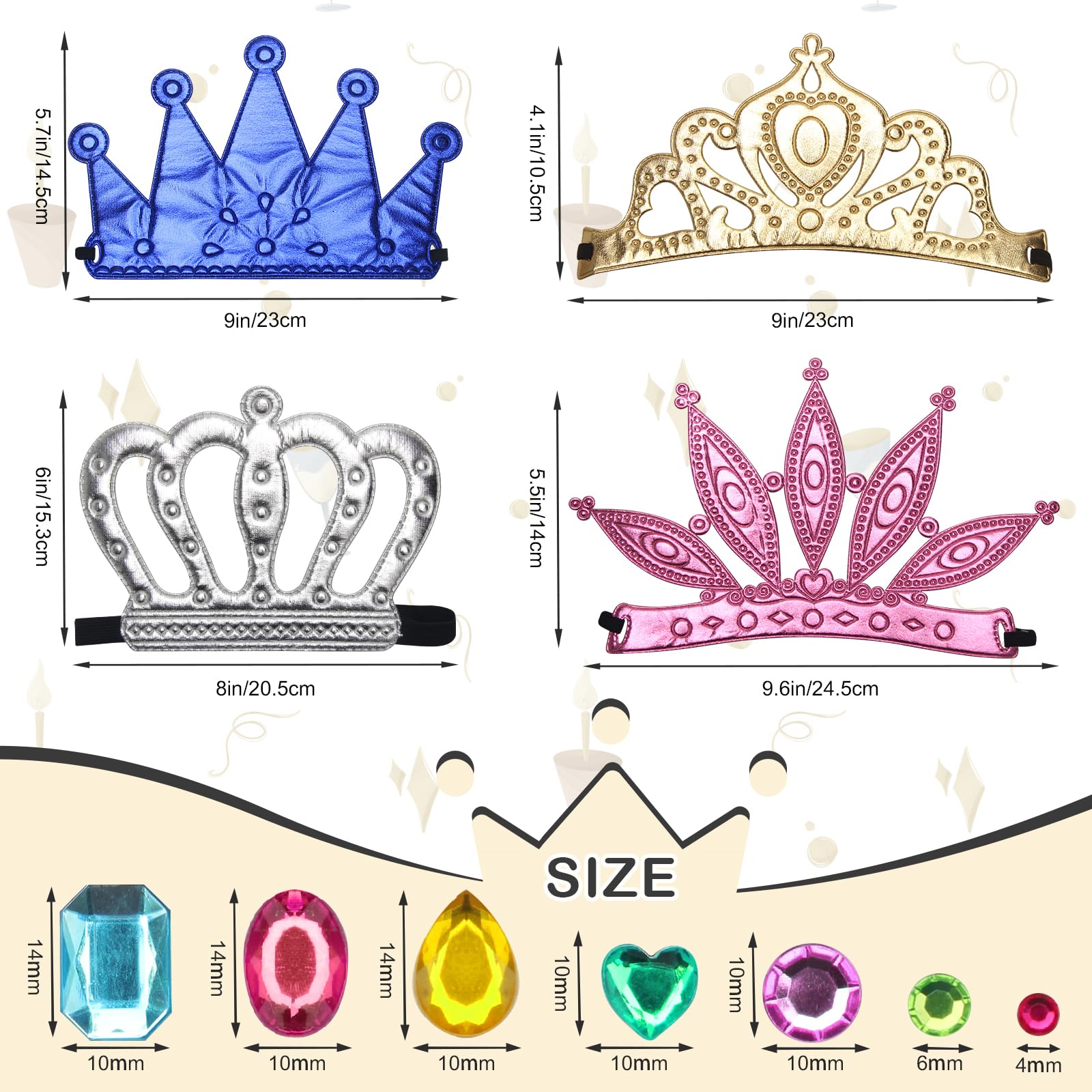 Snapklik.com : AHIER 23 Pieces Foam Crowns Set, DIY Party Princess ...