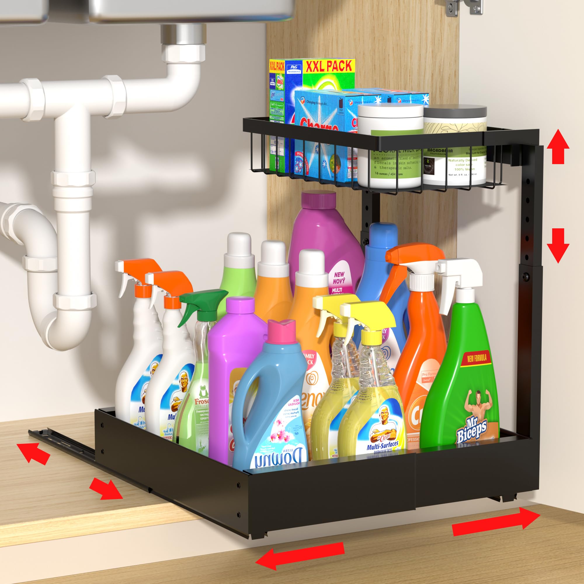 Snapklik.com : CAWIU Expandable Under Sink Organizer And Storage, 2 ...