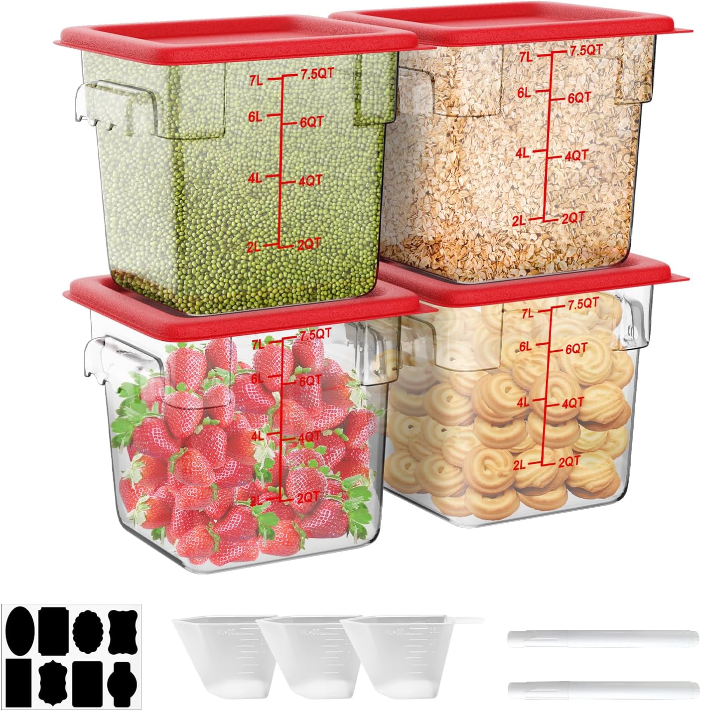 Amazon.com: 10 PCS Hot & Cold Food Storage Containers with Lids: 8 QT ...