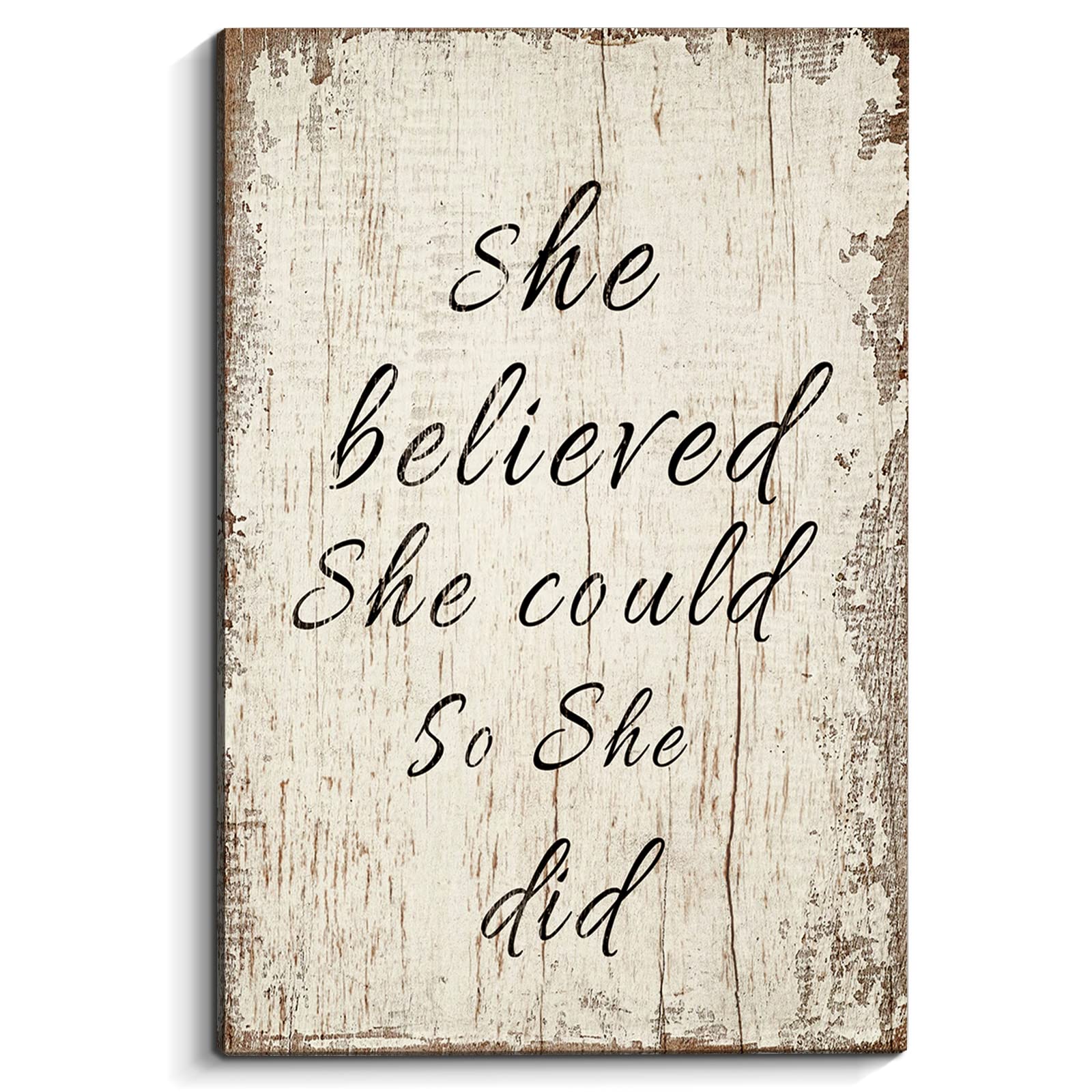 Amazon.com: Inspirational Wall Art for Women - She Believe She Could So ...