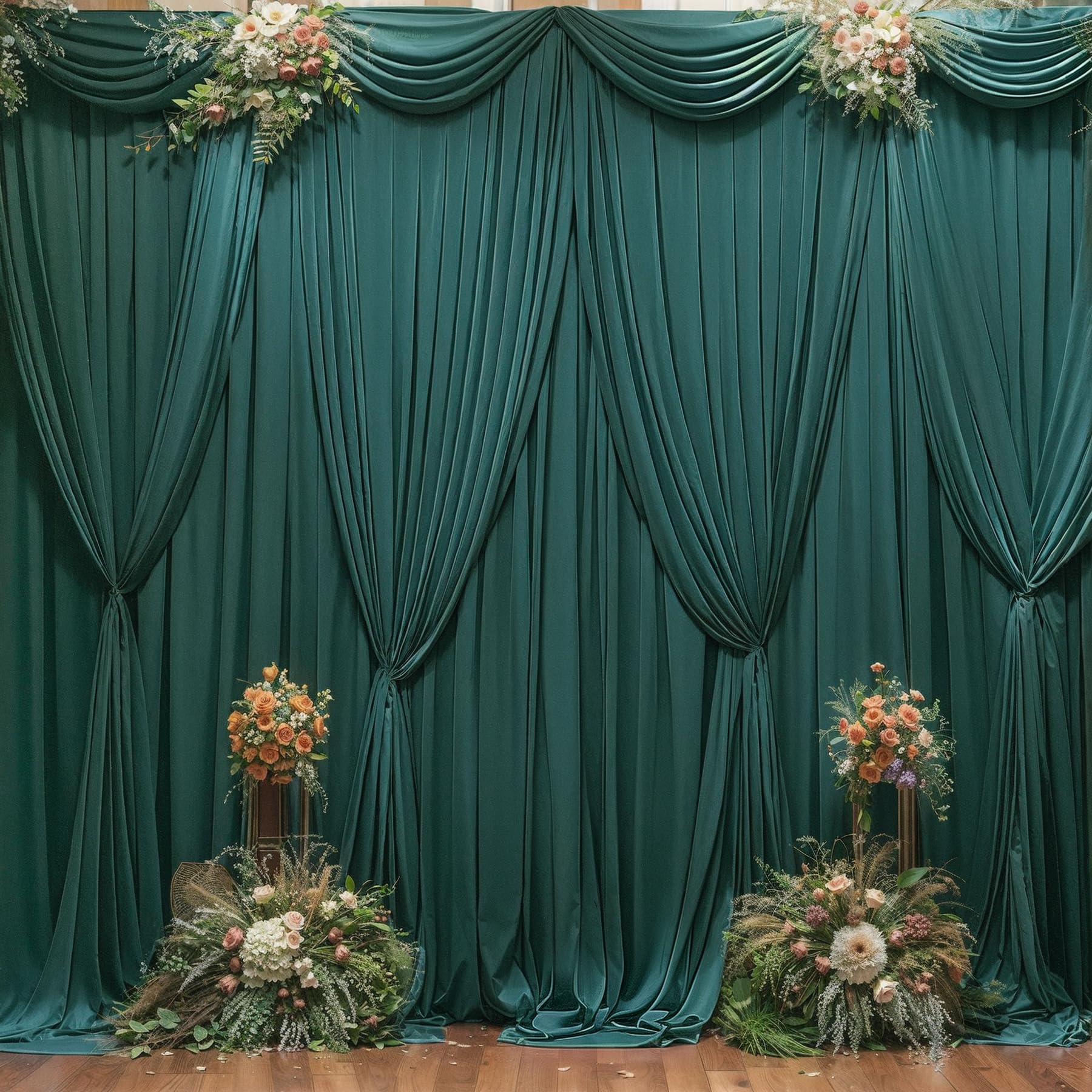 Amazon.com : 40ft x 10ft Wrinkle Free Hunter Green Wedding Backdrop ...
