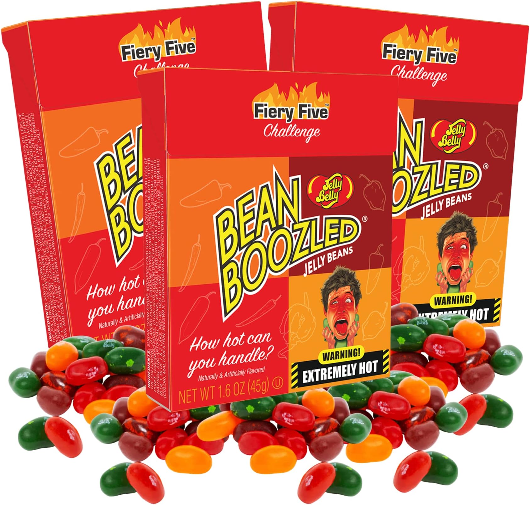 Amazon.com : Jelly Belly BeanBoozled Fiery Five Flip Top Box - 1.6 oz ...