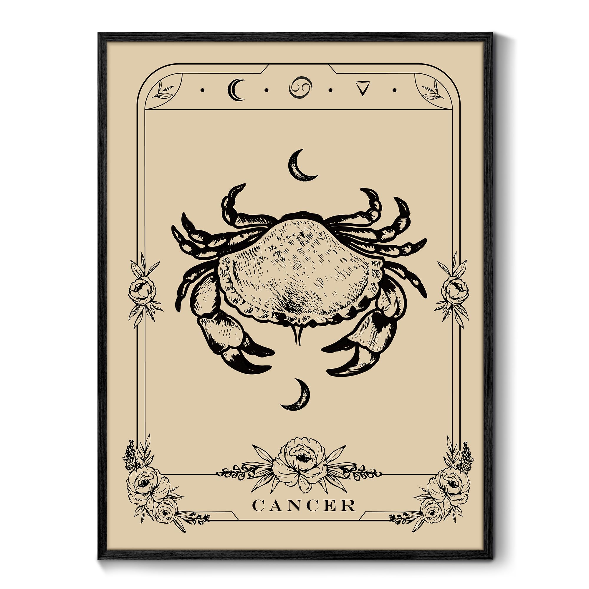 Amazon.com: SERIMINO Witchy Framed Canvas Wall Art Cancer Gothic ...