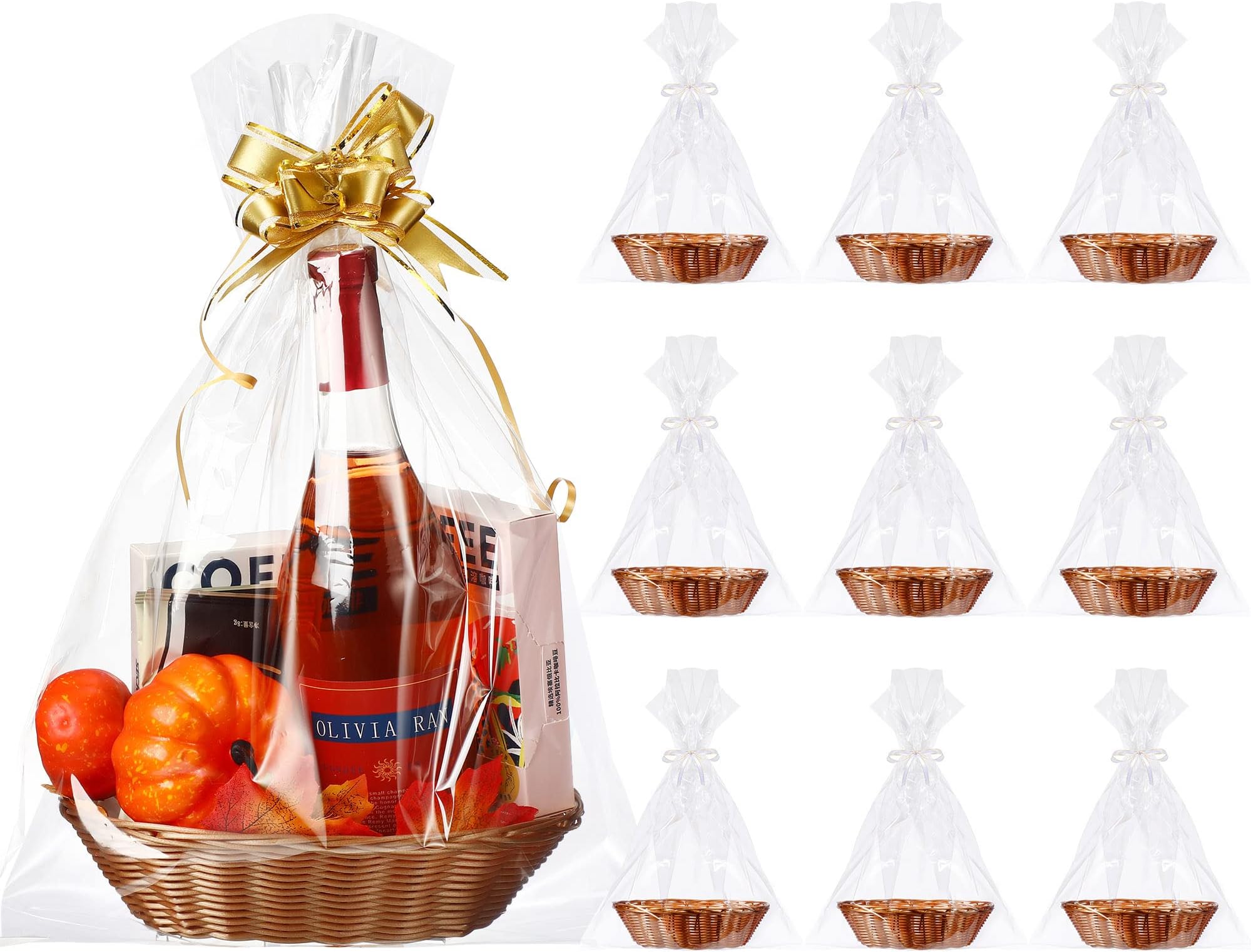 Amazon.com: Chengu 9 Pcs Plastic Baskets for Gifts Empty Oval Basket ...