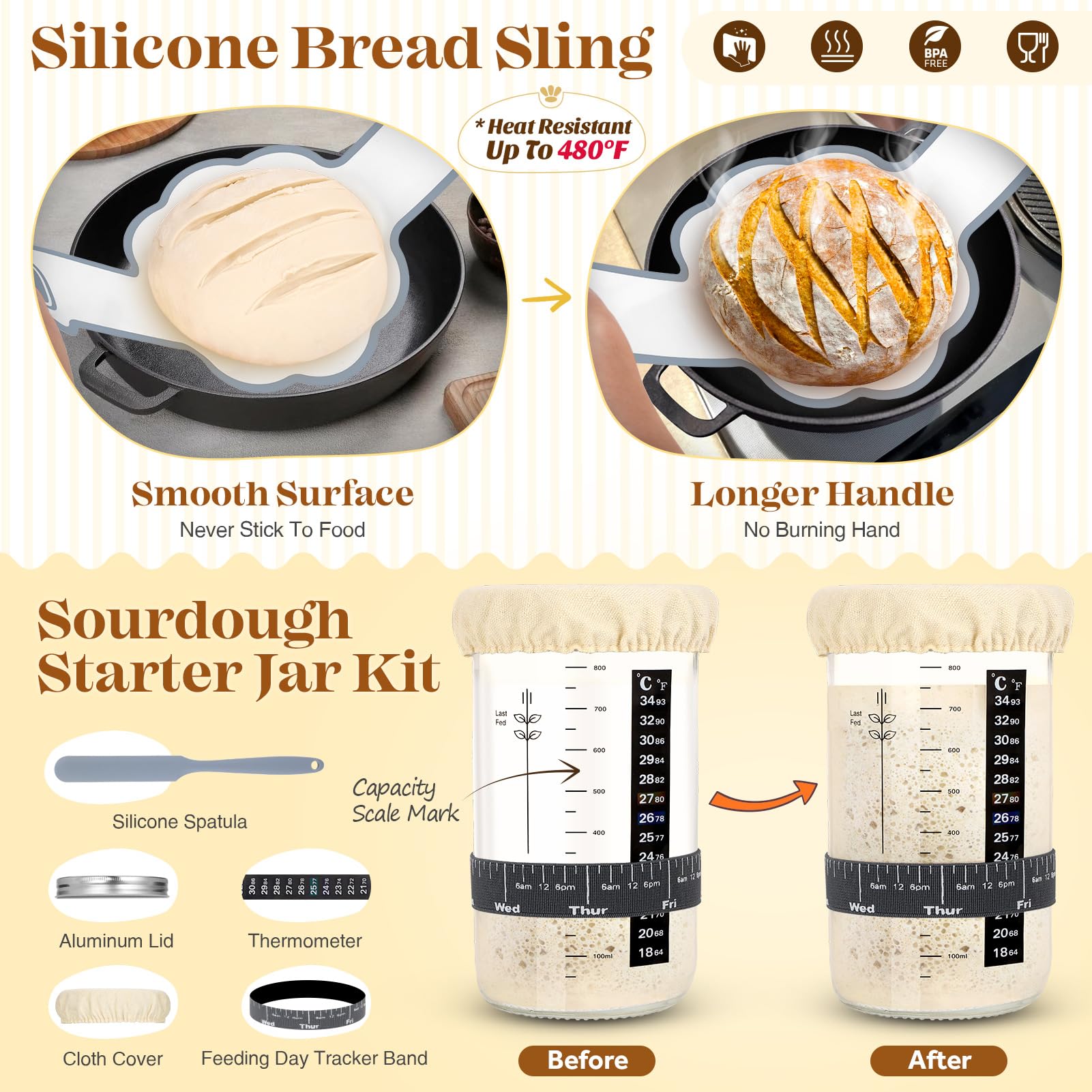 Snapklik.com : Sourdough Starter Kit, Sourdough Bread Baking Supplies ...