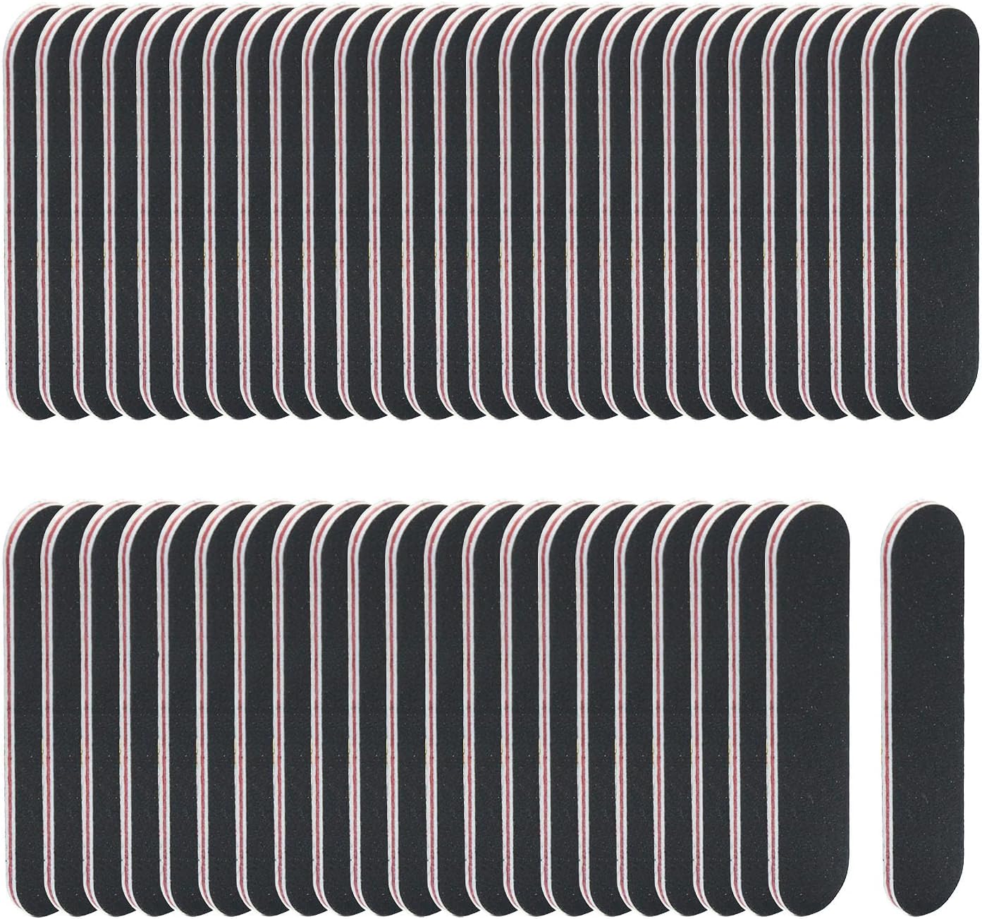 Amazon.com : 50 Packs 100/180 Grits Mini Nail Files and Buffers Double ...
