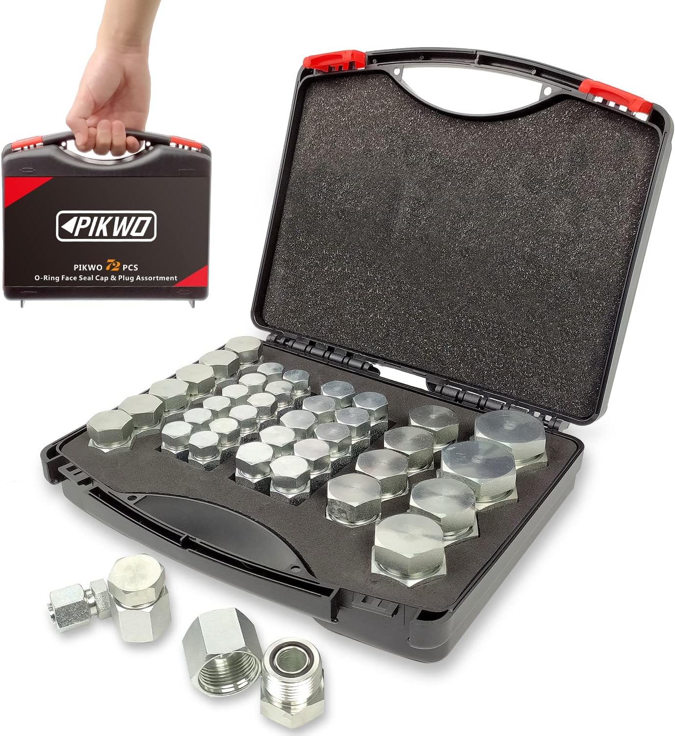 Amazon.com: 64 Pcs. Hydraulic NPT Pipe Fittings Cap & Plug Adapter ...