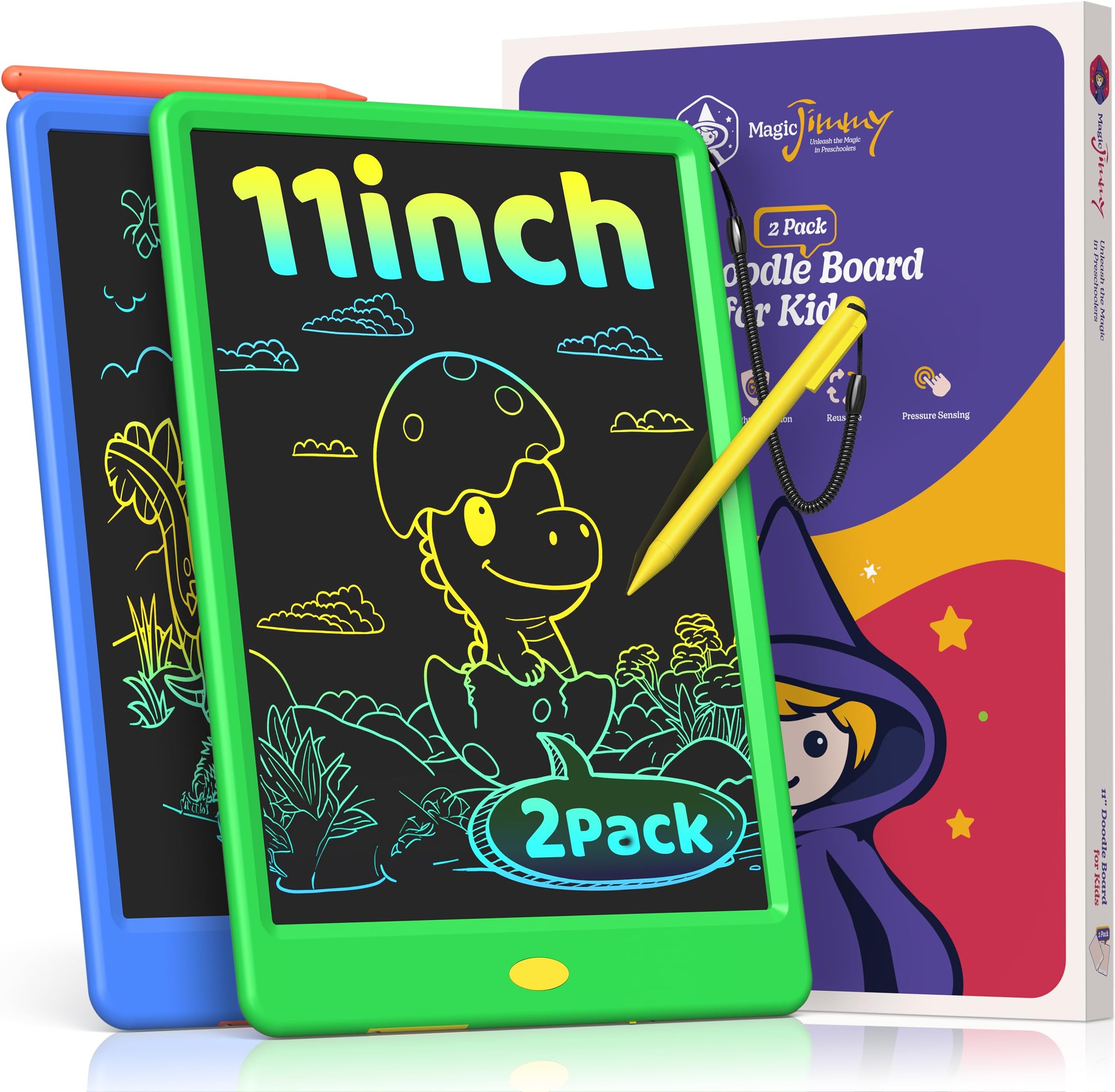 Amazon.com: Magic Jimmy 2 Pack 11 Inch LCD Writing Tablet Doodle Board ...