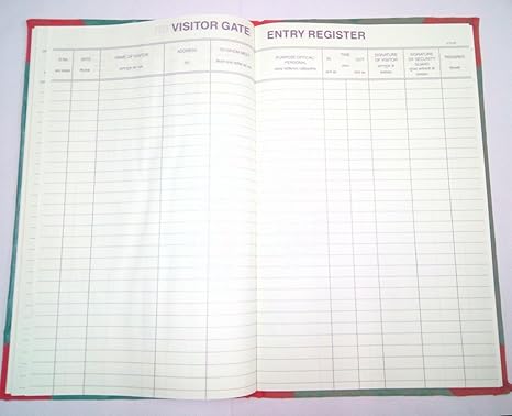 ATISHAY Visitor GATE Entry Register, 34Cm × 20Cm, 500 Pages, Pack of 1 ...