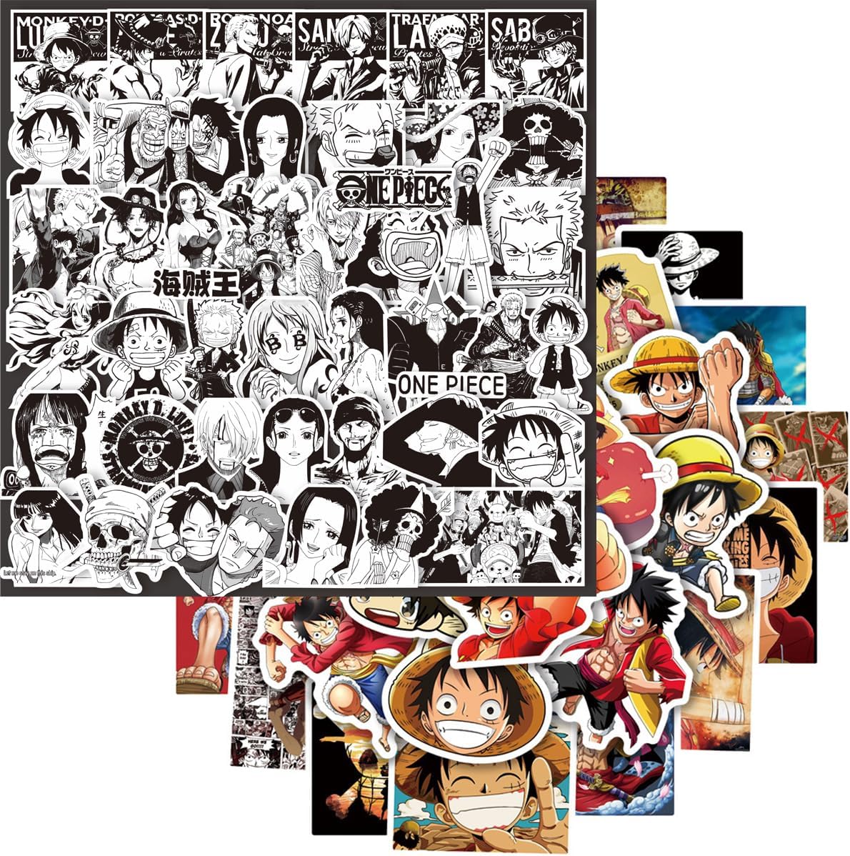 Amazon.com: NEVASTORE 115Pcs Anime Stickers Pack Mixed Black White and ...