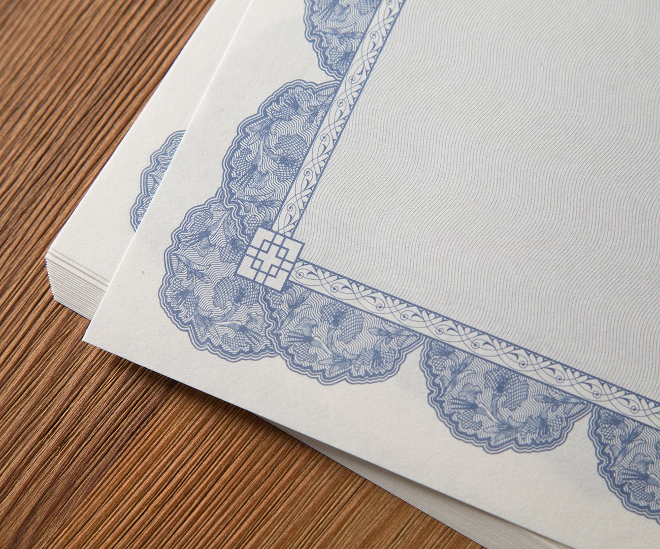 Buy 96 Pack Award Certificate Paper with Navy Blue Floral Border ...