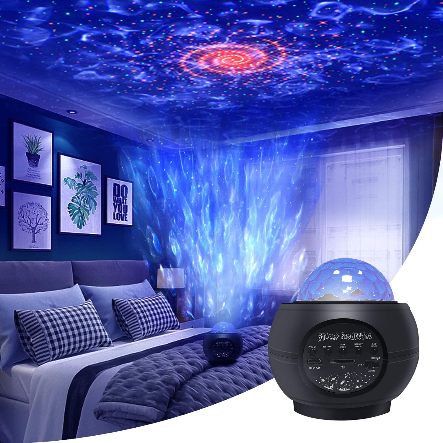 LED Starry Sky Projector, Aifulo Projector Light, Ocean Wave Starry ...