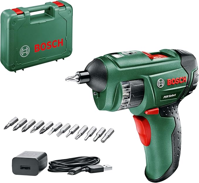 Bosch Home & Garden 3.6V Cordless Electric Screwdriver Gun with 12 ...