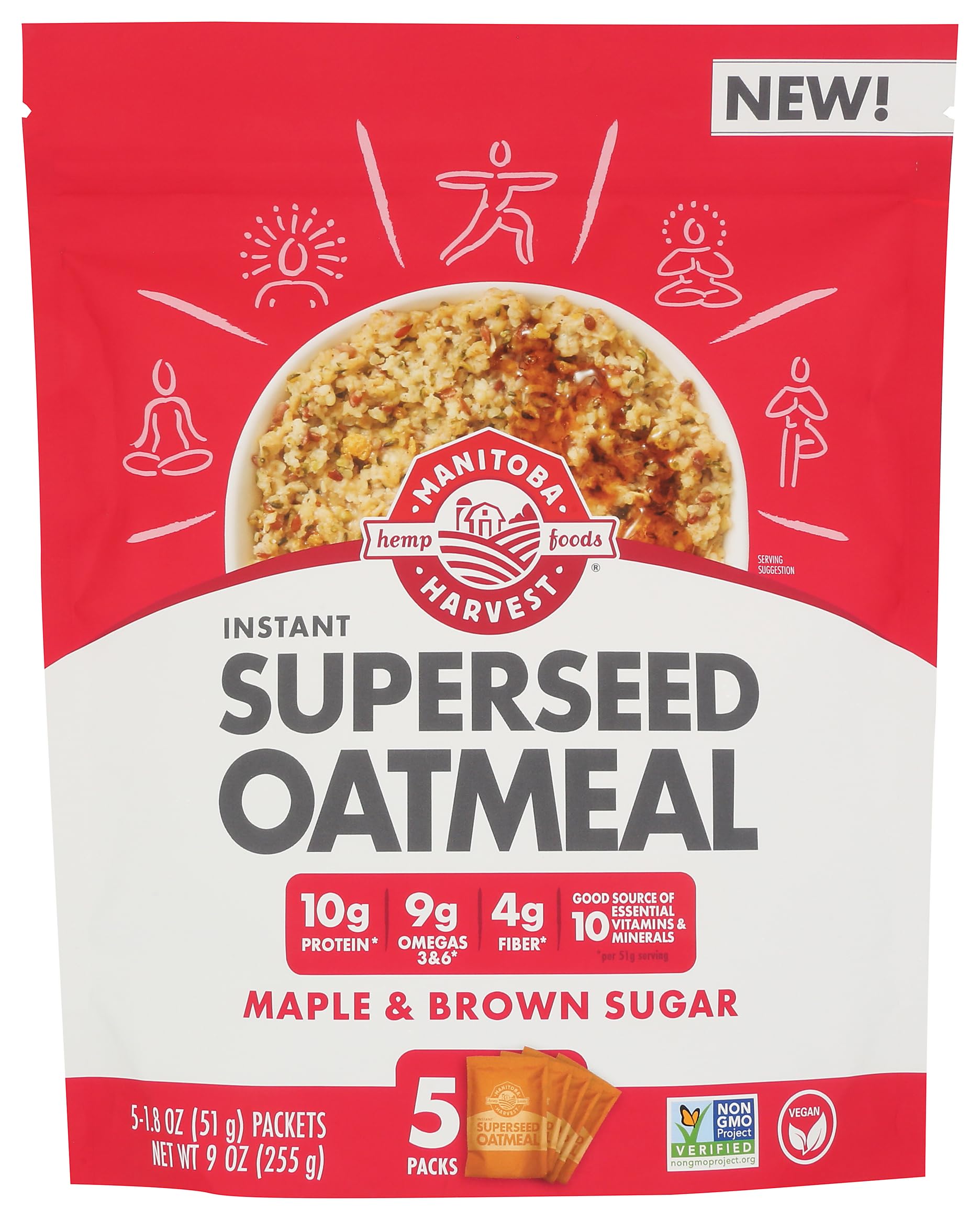 Amazon.com: Manitoba Harvest Superseed Instant Oatmeal – 10g Protein ...